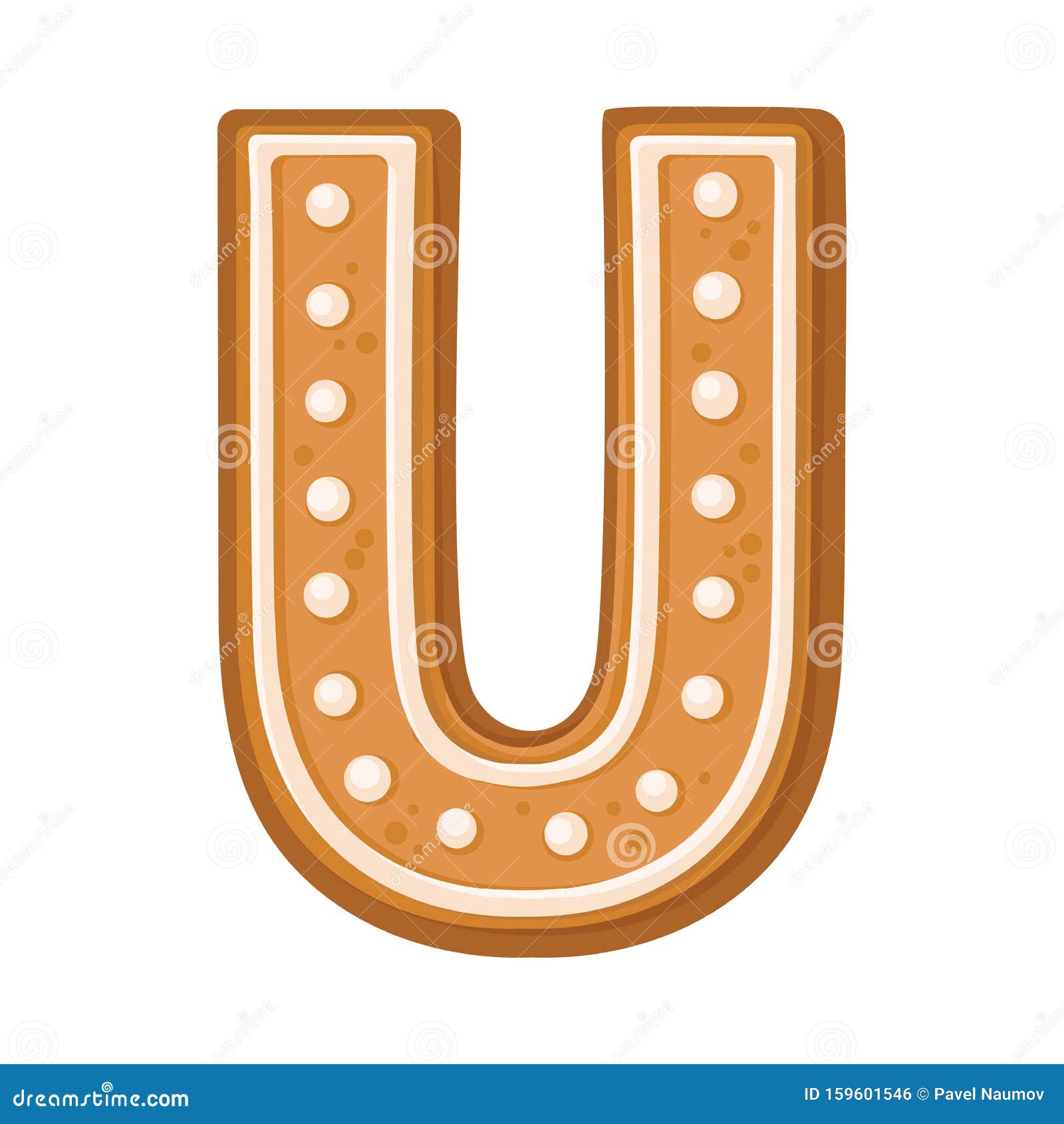 Cookies in the Shape of the Letter U. Vector Illustration on a White ...