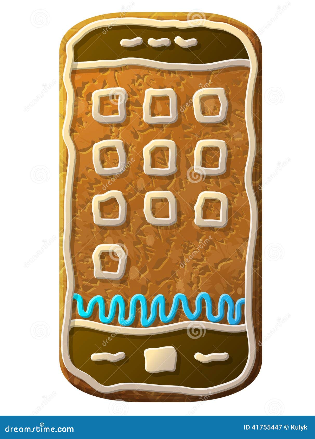 Gingerbread Smartphone Decorated Colored Icing Stock Vector ...