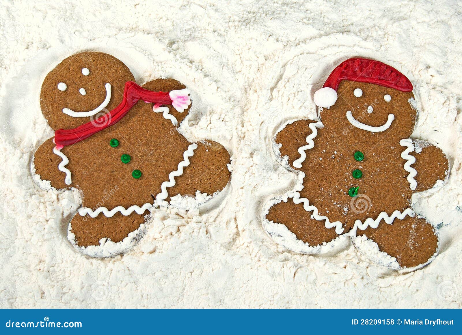 Gingerbread snow angels stock photo. Image of snow, flour - 28209158