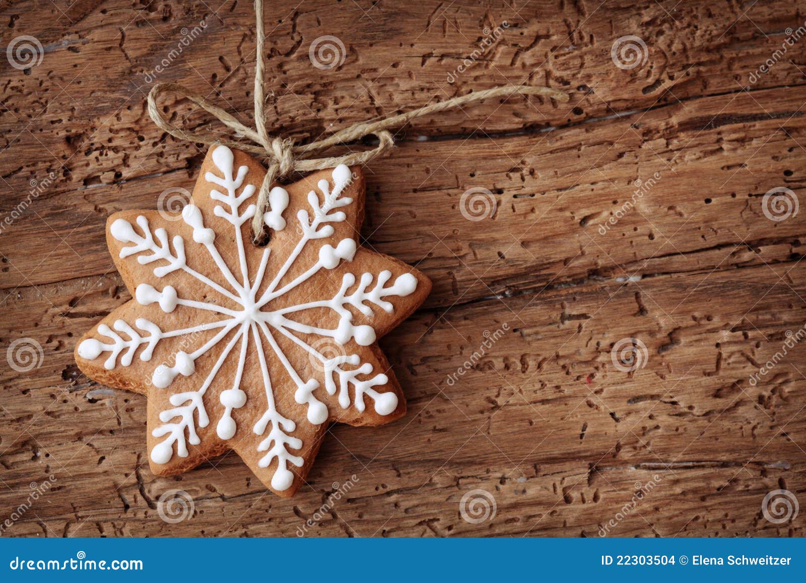 Gingerbread snowflake stock photo. Image of decorated - 22303504
