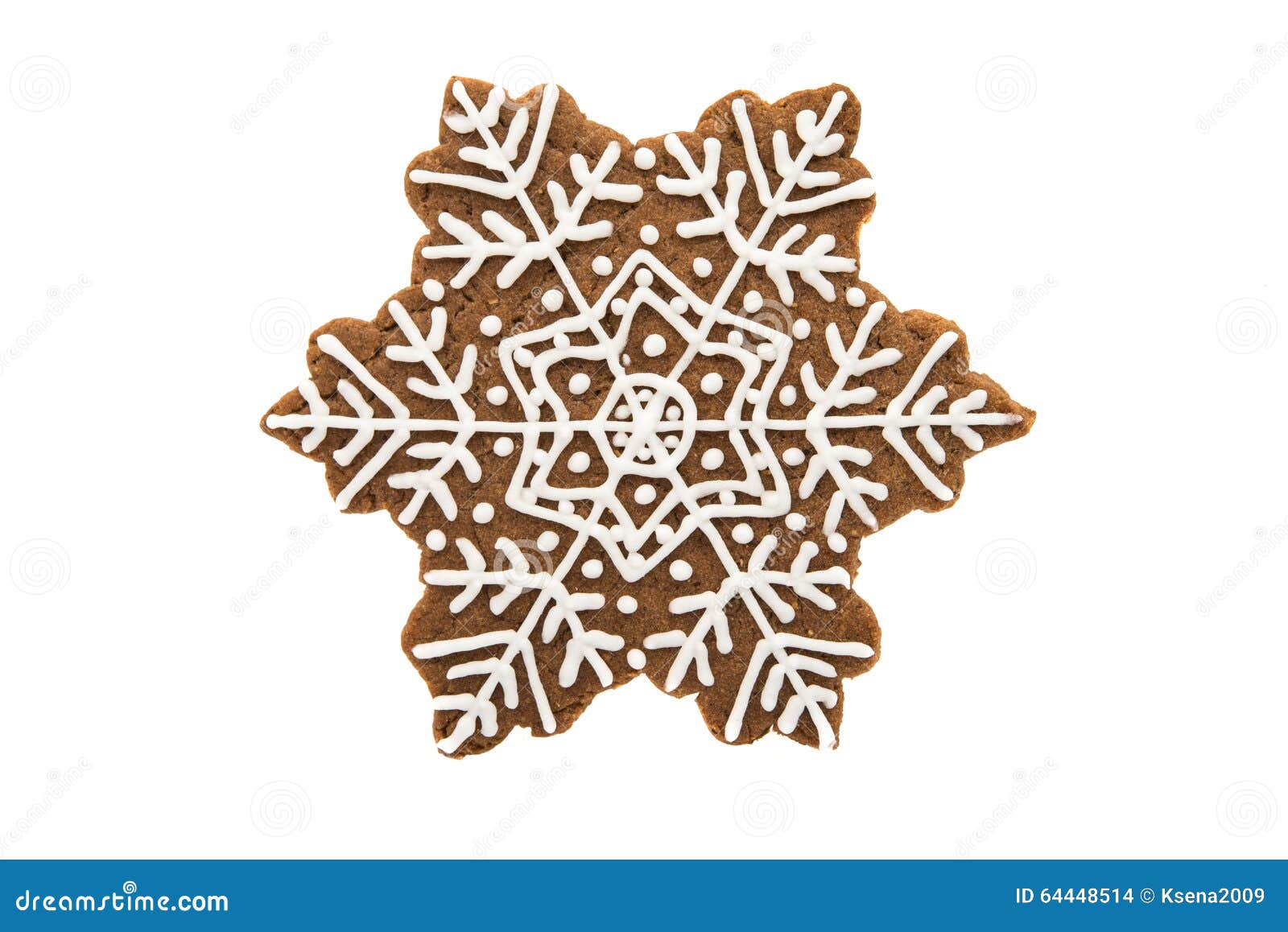 Gingerbread Snowflake Cookies Decorated Stock Photo - Image of season ...