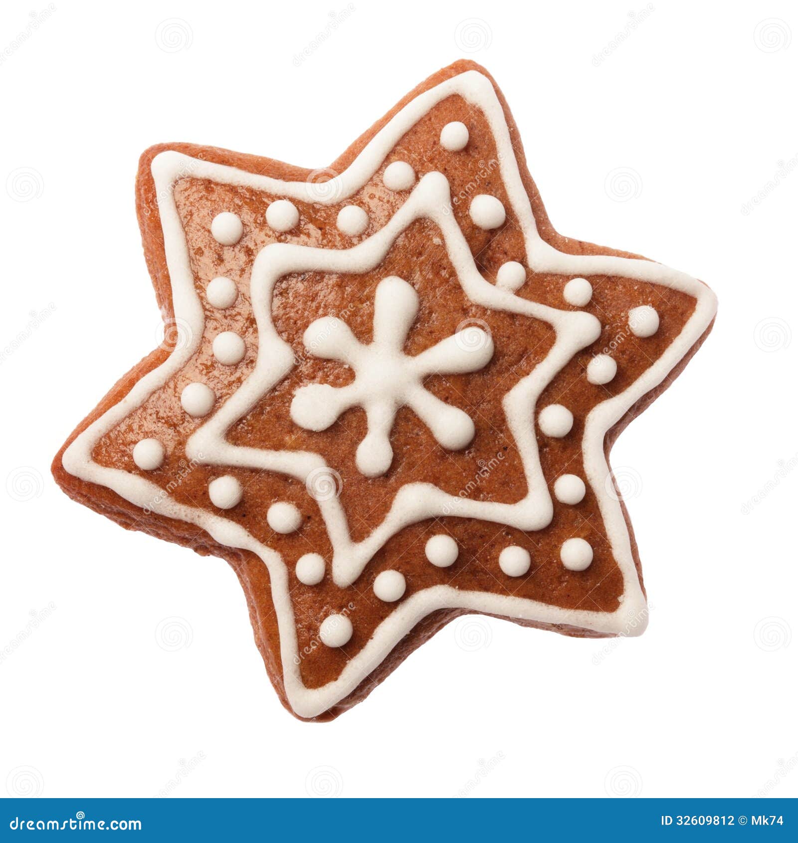 Gingerbread star stock photo. Image of detail, isolated - 32609812