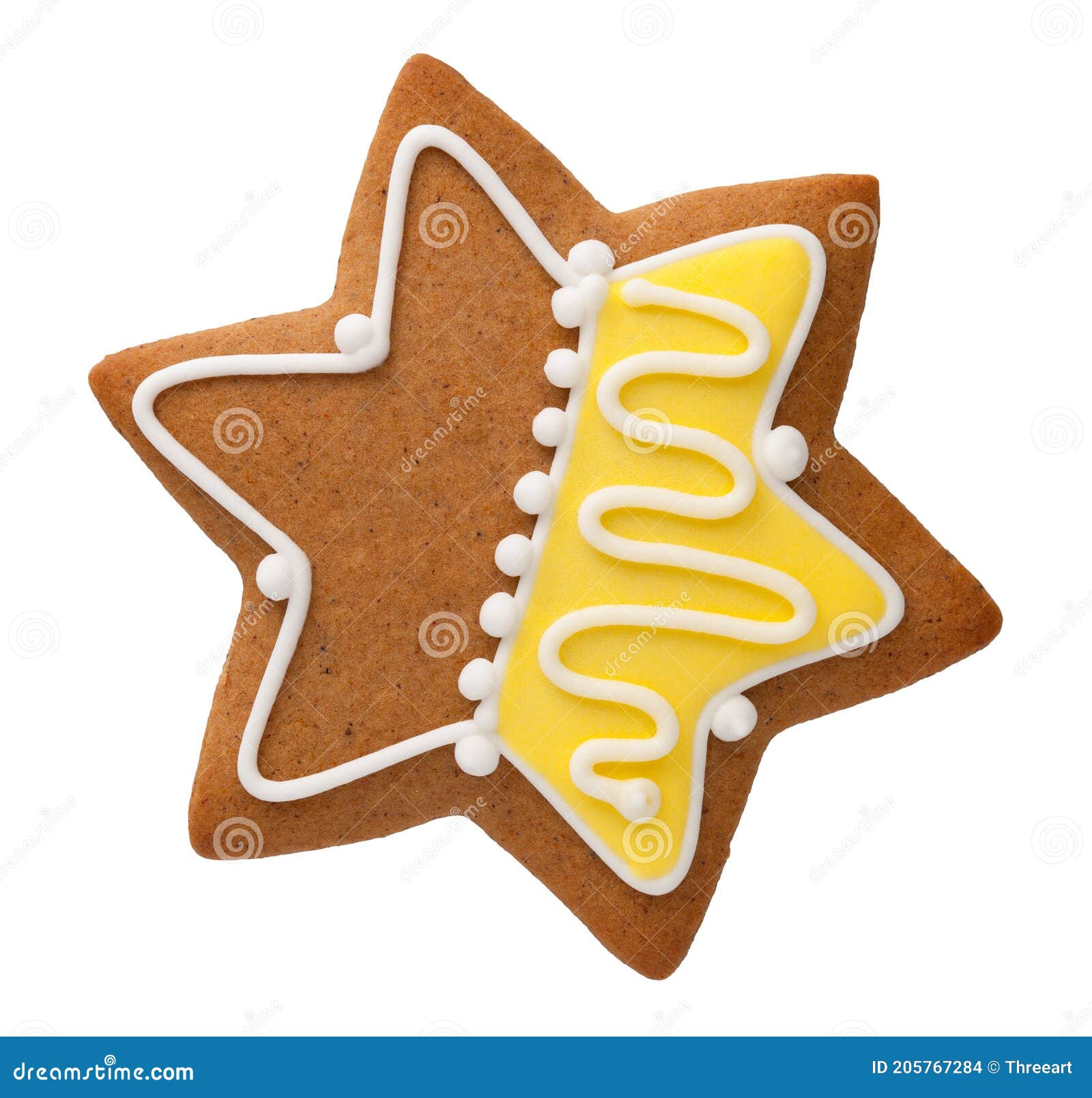 Gingerbread Star Isolated Over White Background Stock Photo - Image of ...