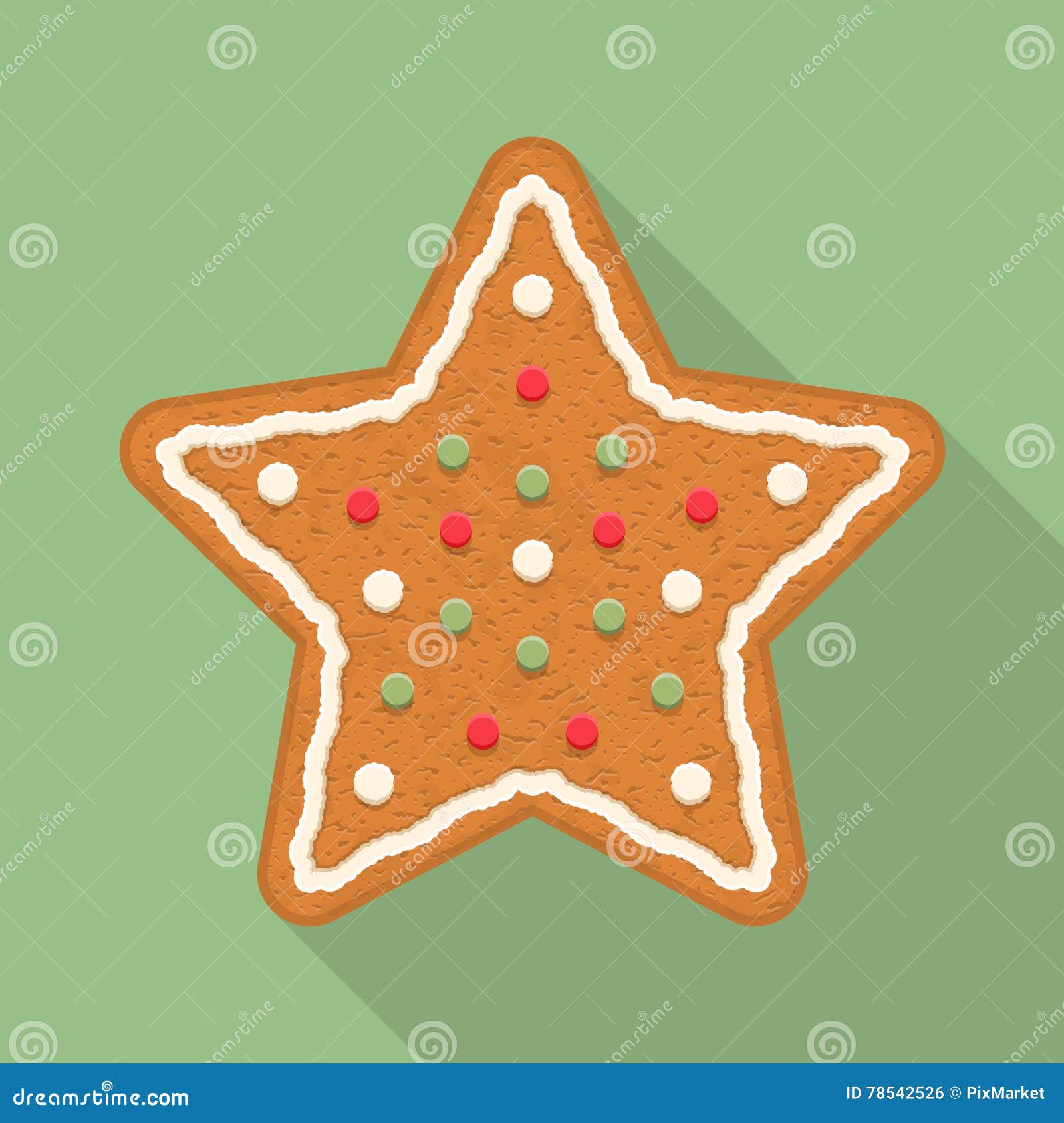 Gingerbread Star stock vector. Illustration of confectionery - 78542526