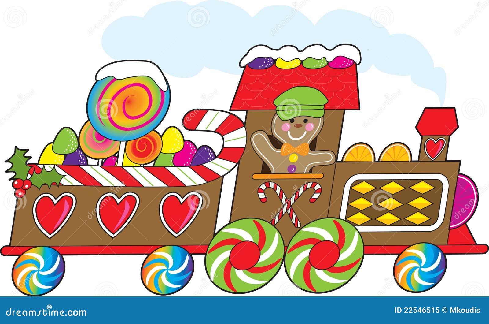 Gingerbread Train stock illustration. Illustration of merry - 22546515