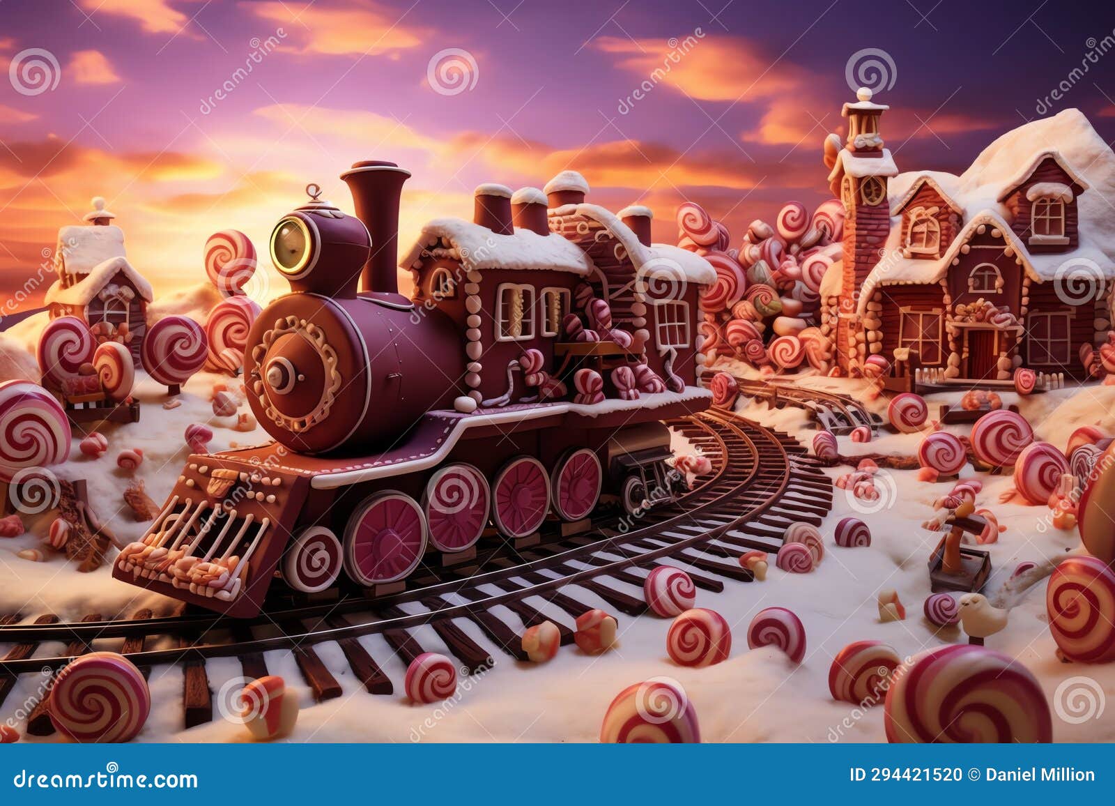 Candyland With Gingerbread House Cartoon Vector | CartoonDealer.com ...