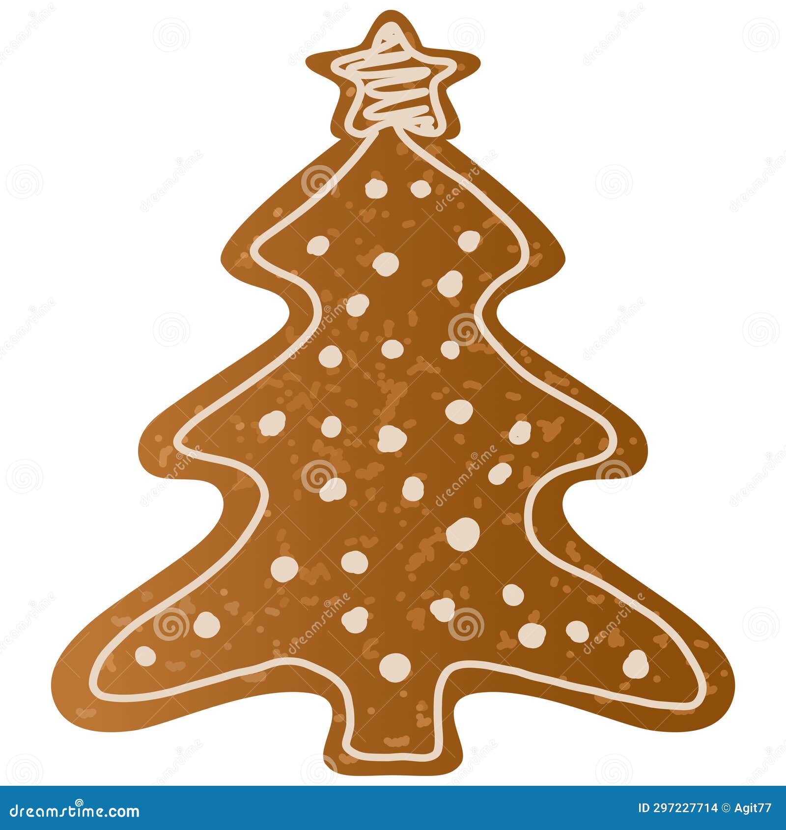 Gingerbread Tree Christmas Cookie Illustration Vector Icon Stock Vector ...
