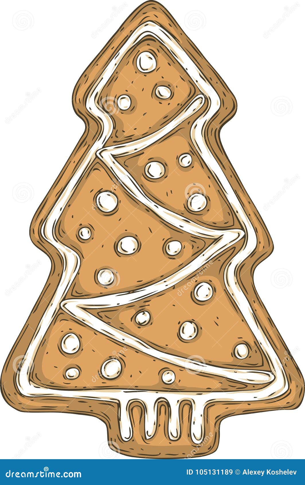 Gingerbread Tree Isolated on a White Stock Vector - Illustration of ...