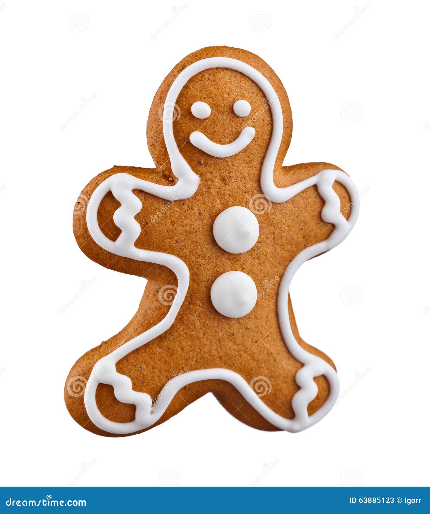 Gingerbread on White Background Stock Image - Image of homemade, cookie ...