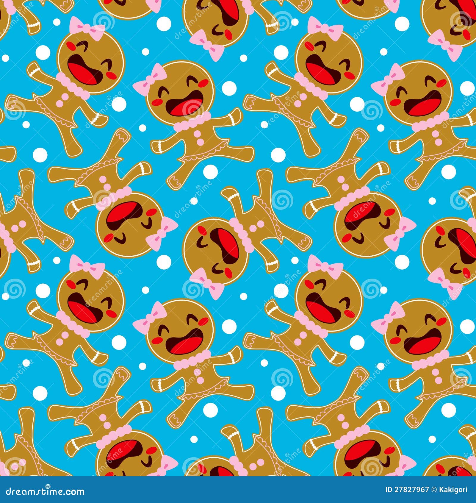 Gingerbread Woman Seamless Pattern Stock Vector - Illustration of brown ...