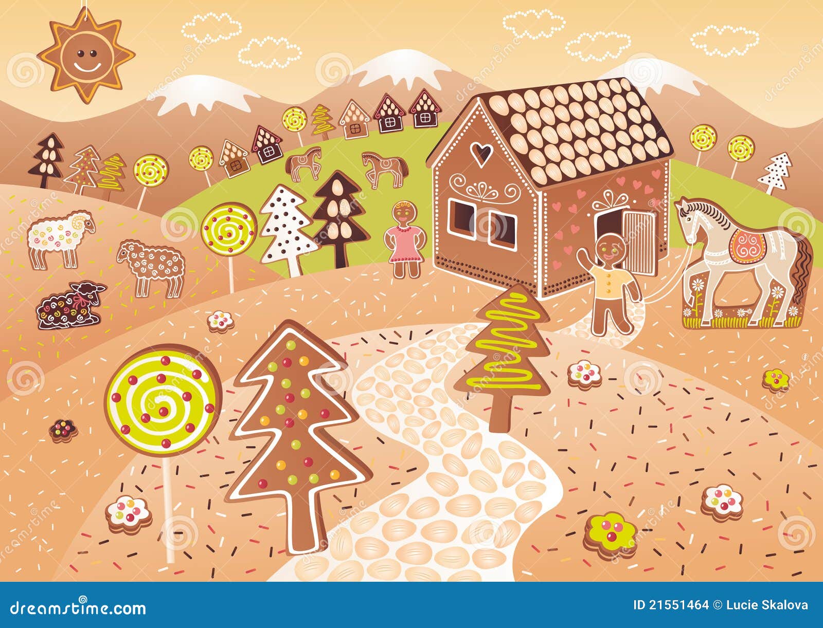 Gingerbread world stock vector. Illustration of cake - 21551464