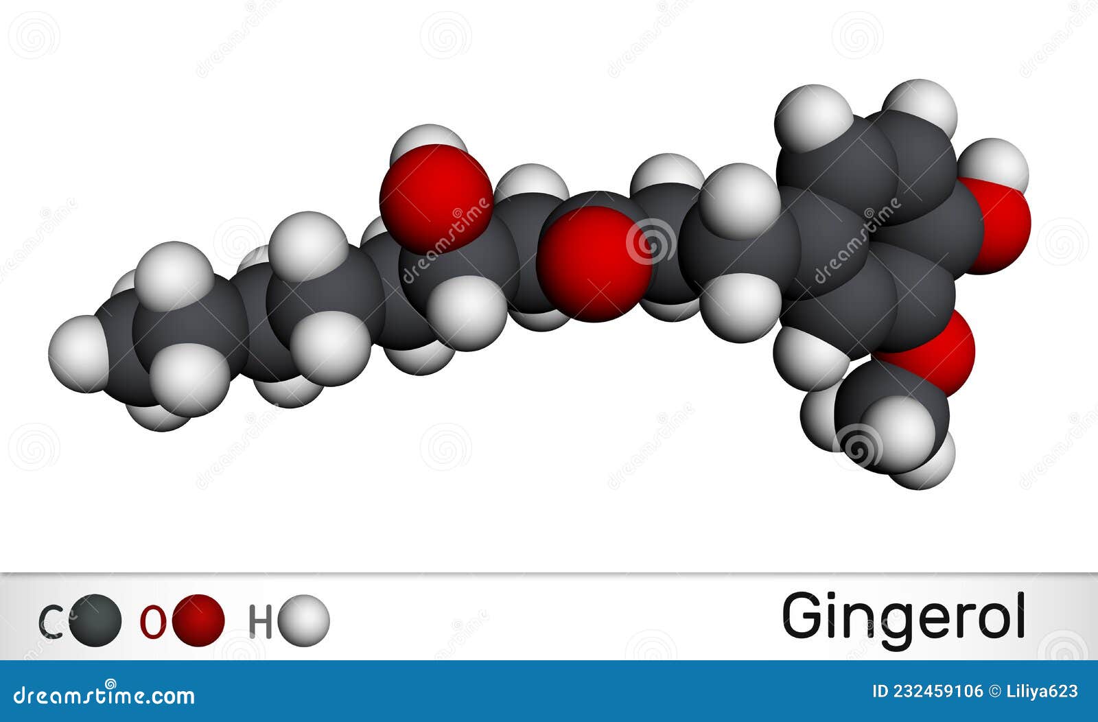 Gingerol Molecule, Molecular Structures, Phenolic Phytochemical ...