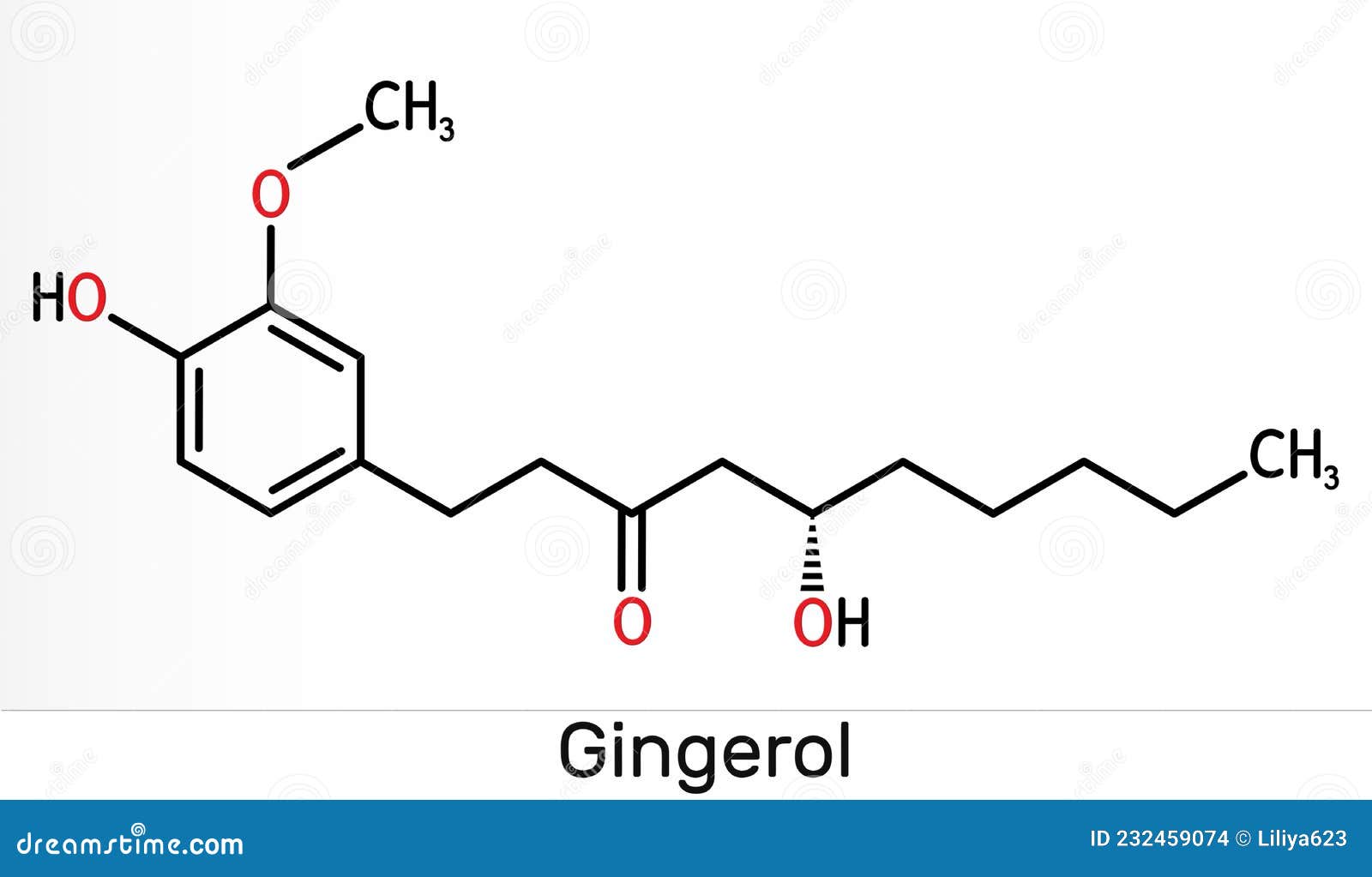 Gingerol Molecule, Molecular Structures, Phenolic Phytochemical ...