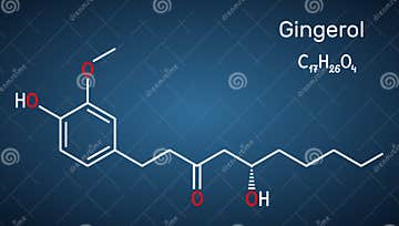 Gingerol Molecule. it is Phenol Phytochemical Compound, Antineoplastic ...