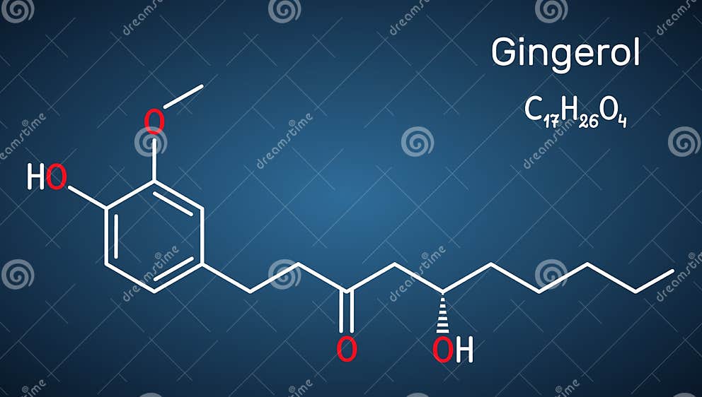 Gingerol Molecule. it is Phenol Phytochemical Compound, Antineoplastic ...
