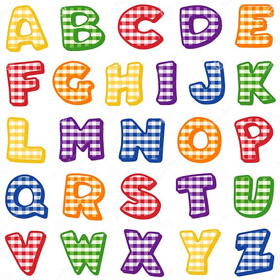 Gingham Alphabet stock vector. Illustration of repeat - 15152340