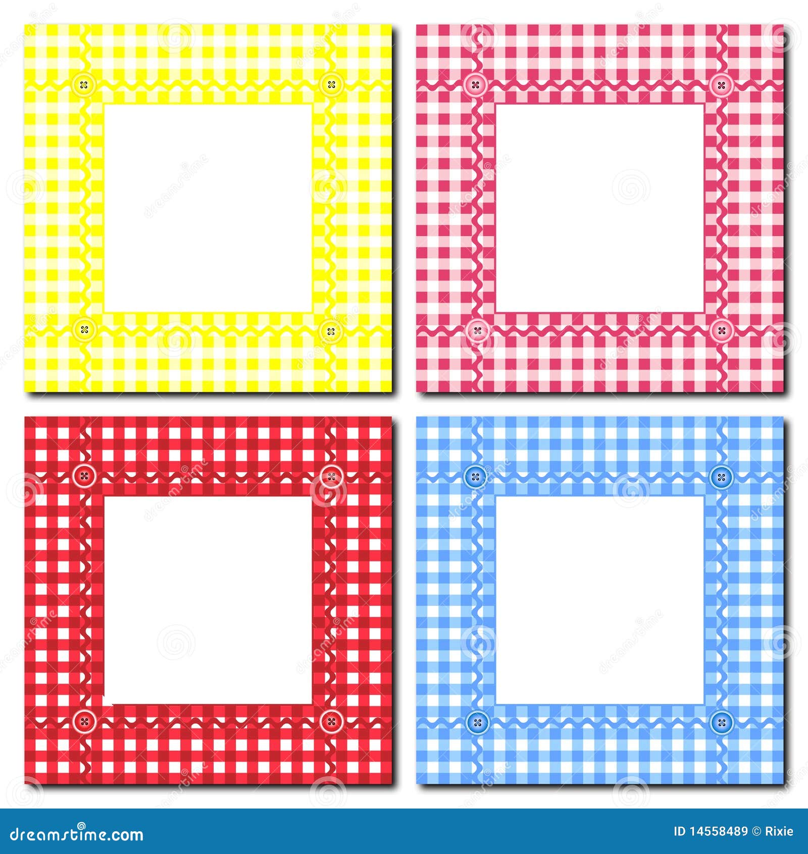 Gingham frames stock vector. Illustration of checks, fashioned - 14558489