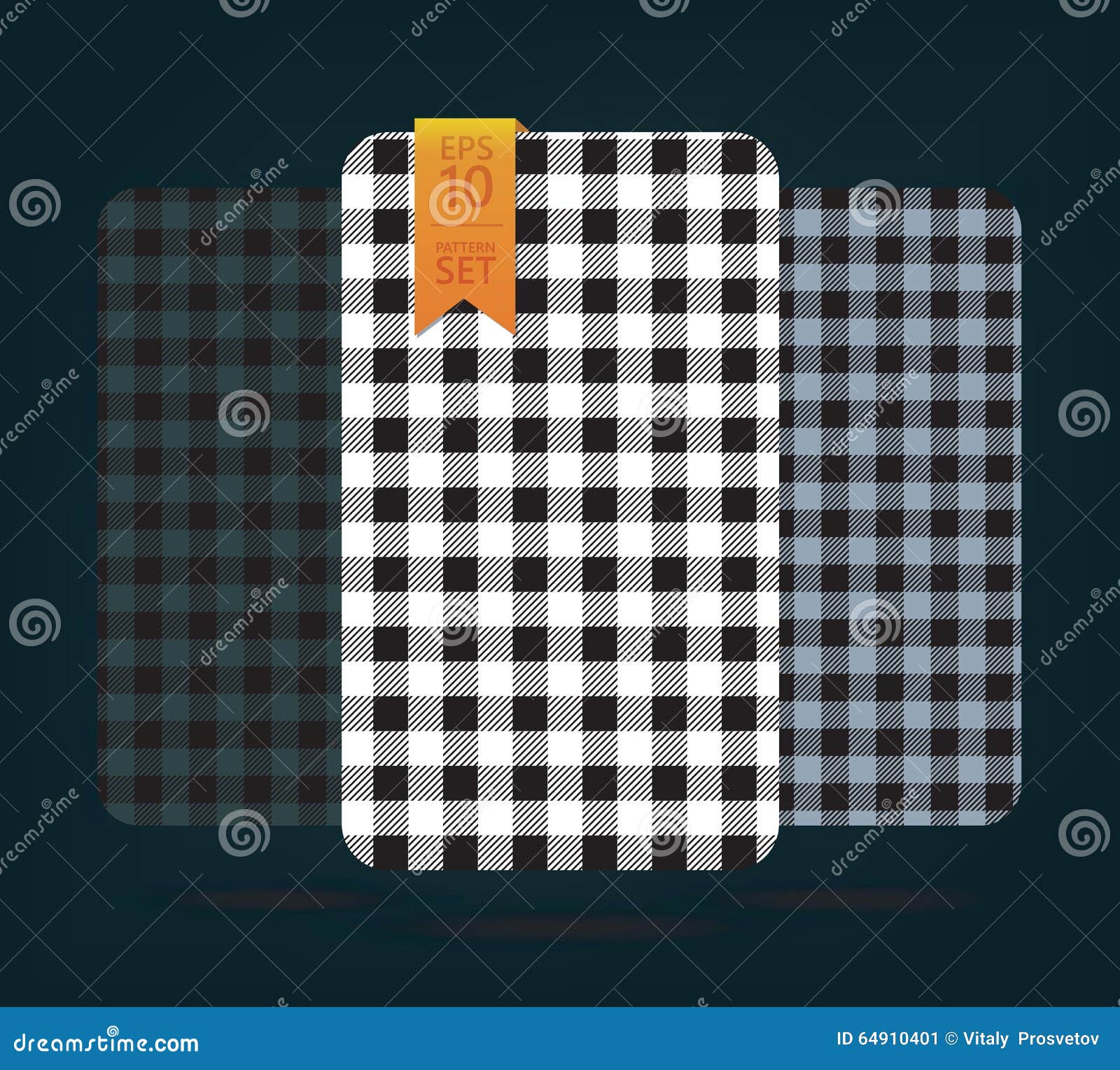 Gingham Patterns and Buffalo Check Plaid Patterns. Stock Illustration ...