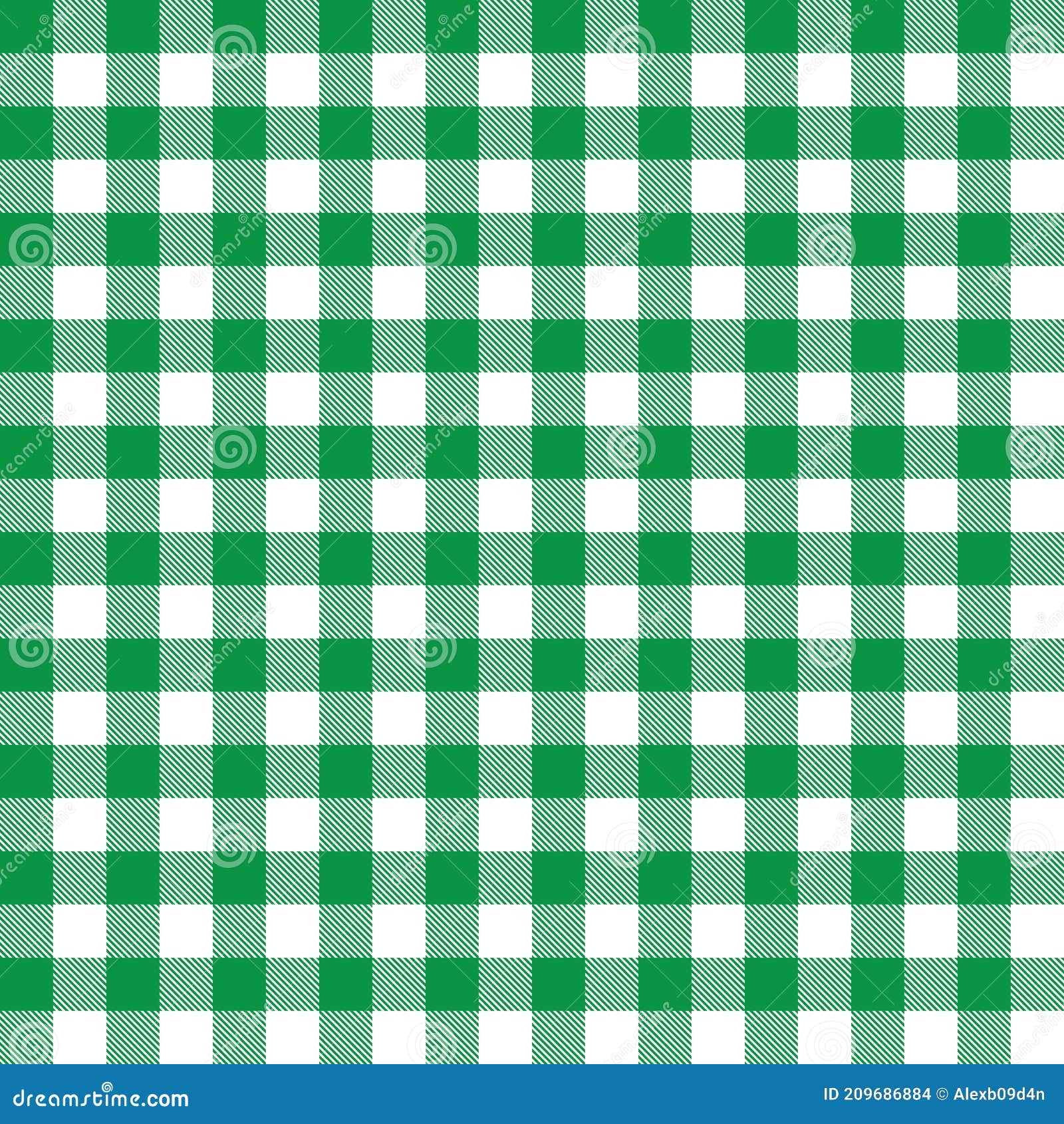 Gingham Green Checkered Seamless Pattern. Plaid Repeat Design ...