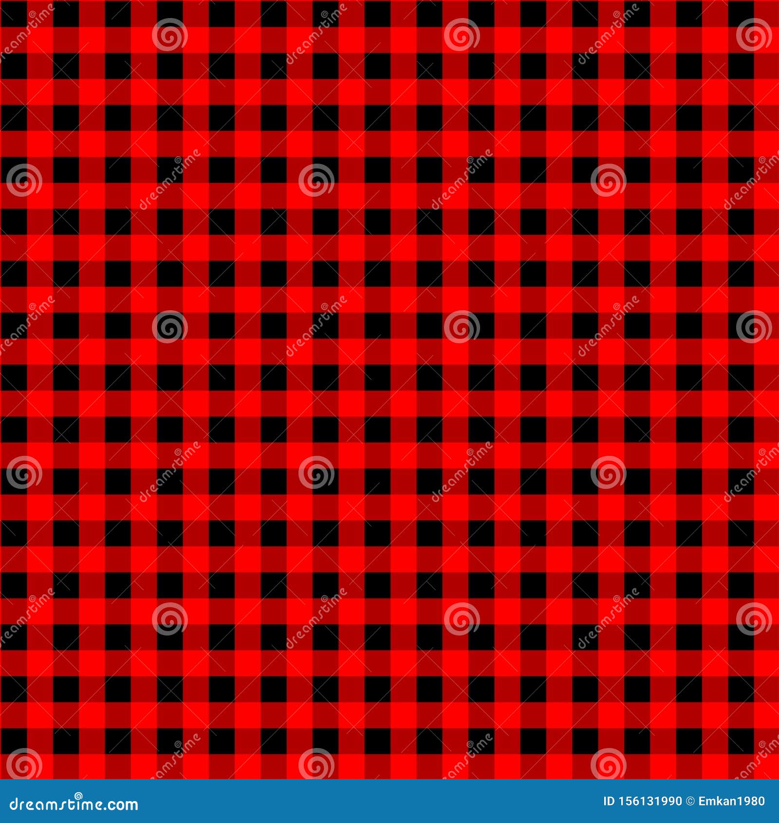 Gingham Seamless Red and Black Pattern. Texture from Squares for Plaid ...