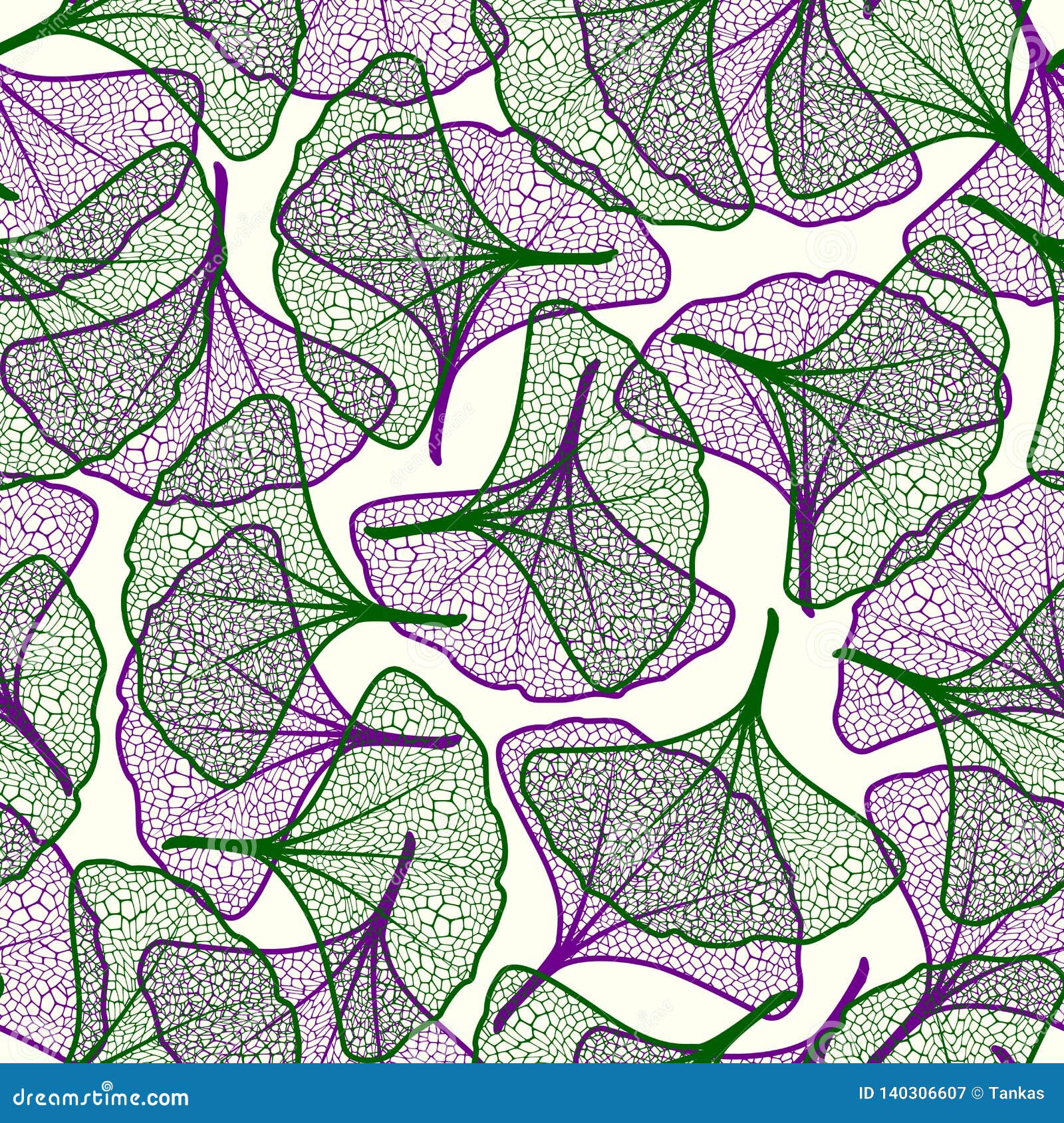 Gingko Biloba Vector Background Seamless Pattern. Stock Vector ...