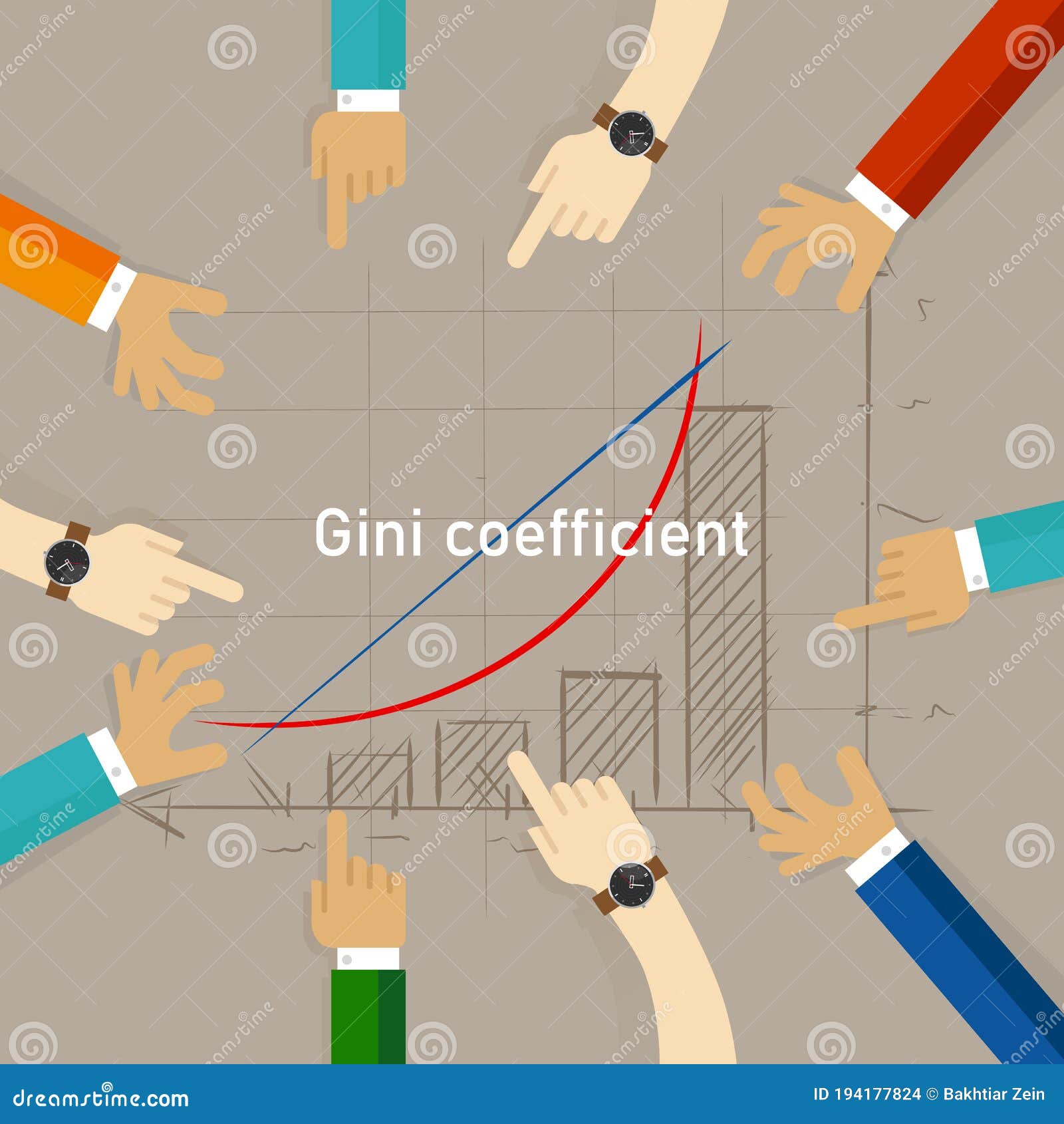 Gini Coefficient Ratio Chart Concept of Poor Wealth Economic Inequality ...