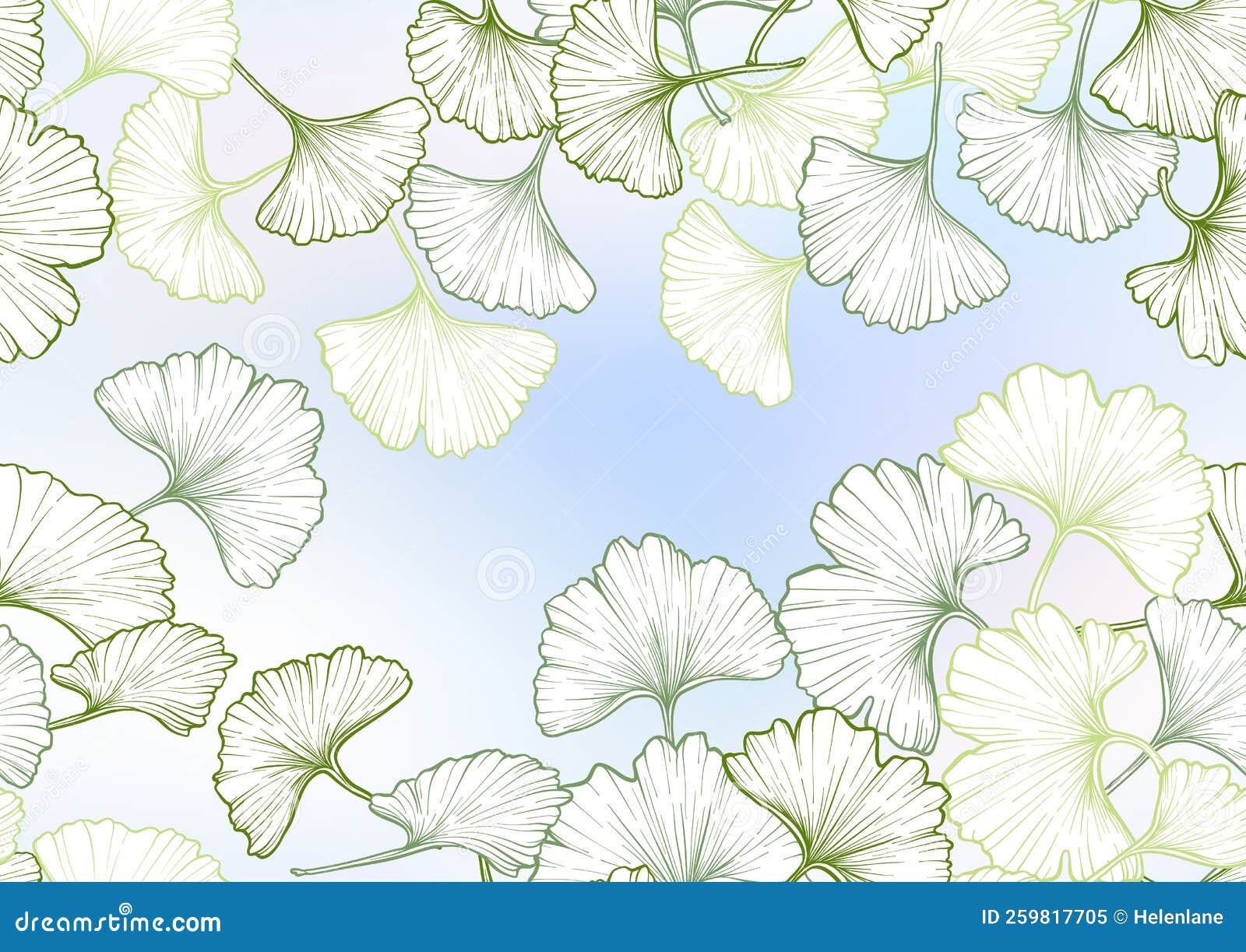 Ginkgo Biloba Leaves. Seamless Pattern, Background Stock Vector ...