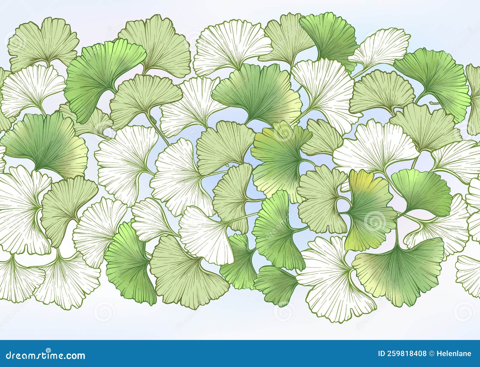 Ginkgo Biloba Leaves. Seamless Pattern, Background Stock Photo - Image ...