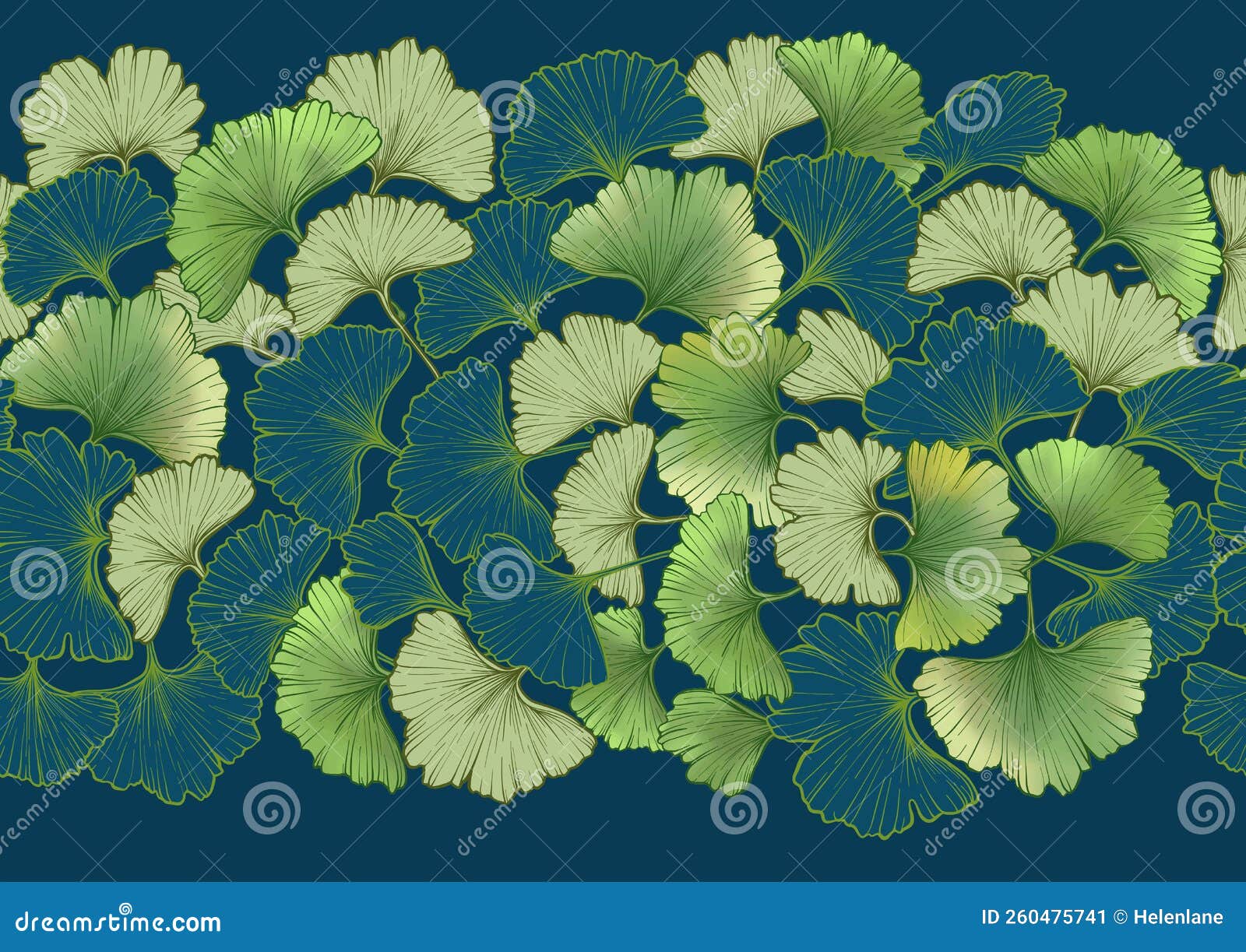 Ginkgo Biloba Leaves. Seamless Pattern, Background Stock Vector ...