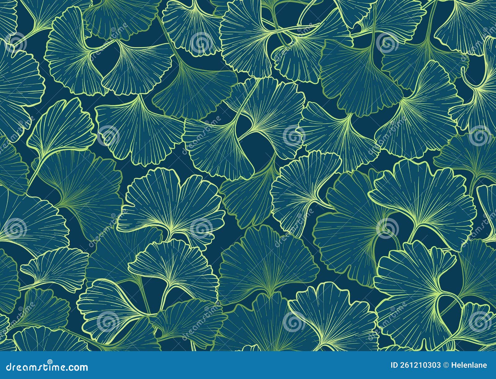 Ginkgo Biloba Leaves. Seamless Pattern, Background Stock Vector ...
