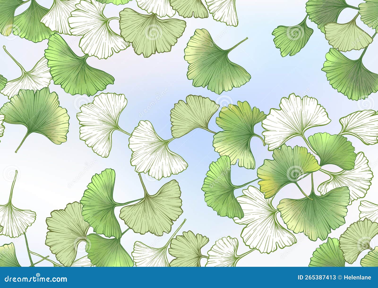 Ginkgo Biloba Leaves. Seamless Pattern, Background Stock Vector ...