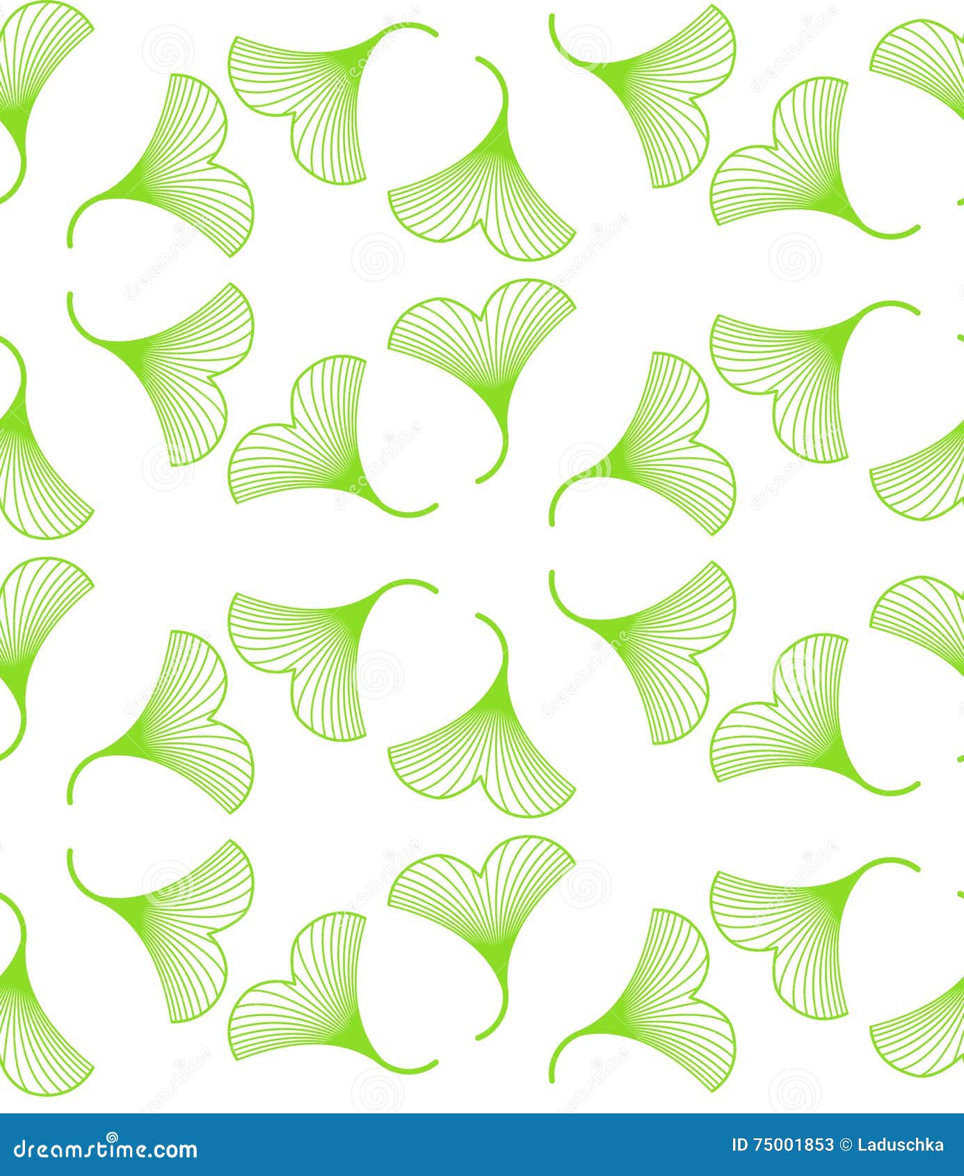Ginkgo Biloba Leaves Seamless Pattern Stock Vector - Illustration of ...