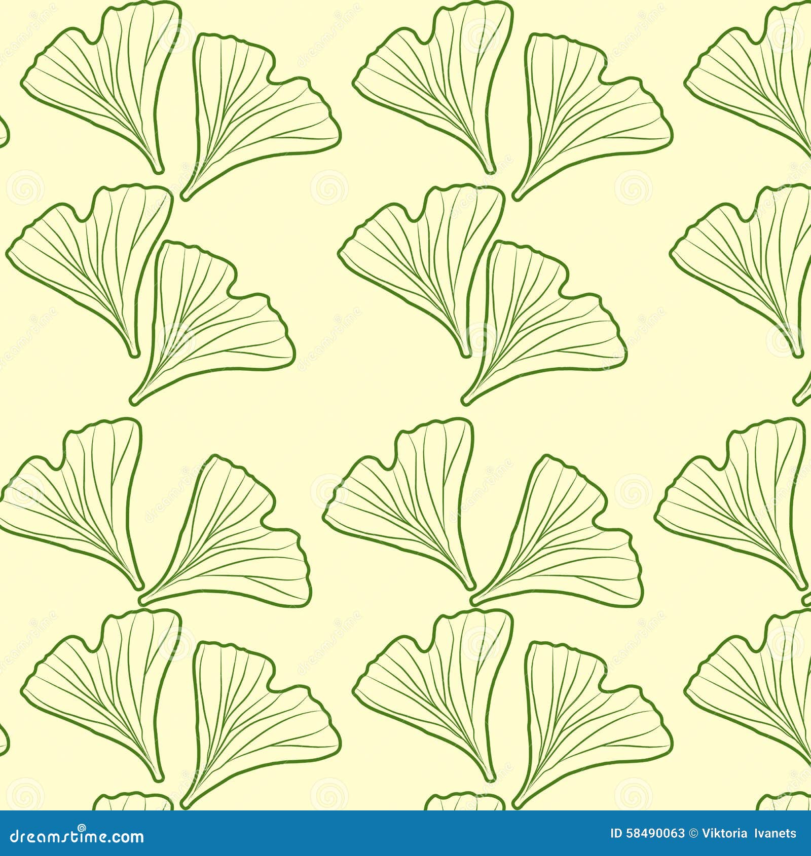 Ginkgo Biloba Pattern Seamless Stock Vector - Illustration of japanese ...