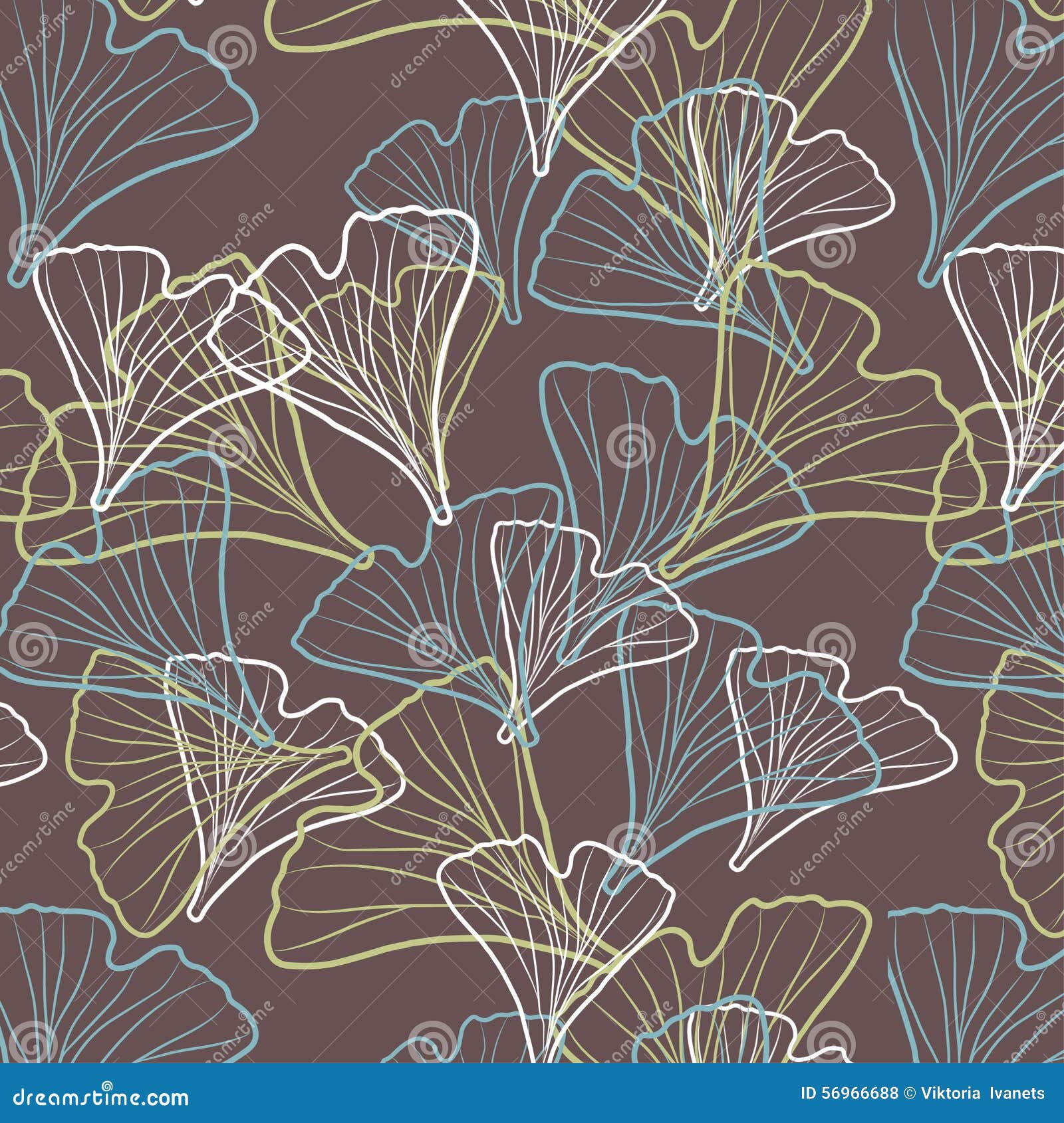 Ginkgo biloba pattern stock vector. Illustration of gingo - 56966688