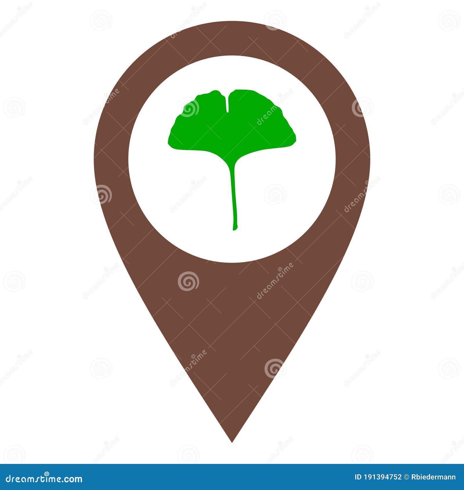 Ginkgo Leaf and Location Pin Stock Vector - Illustration of health ...