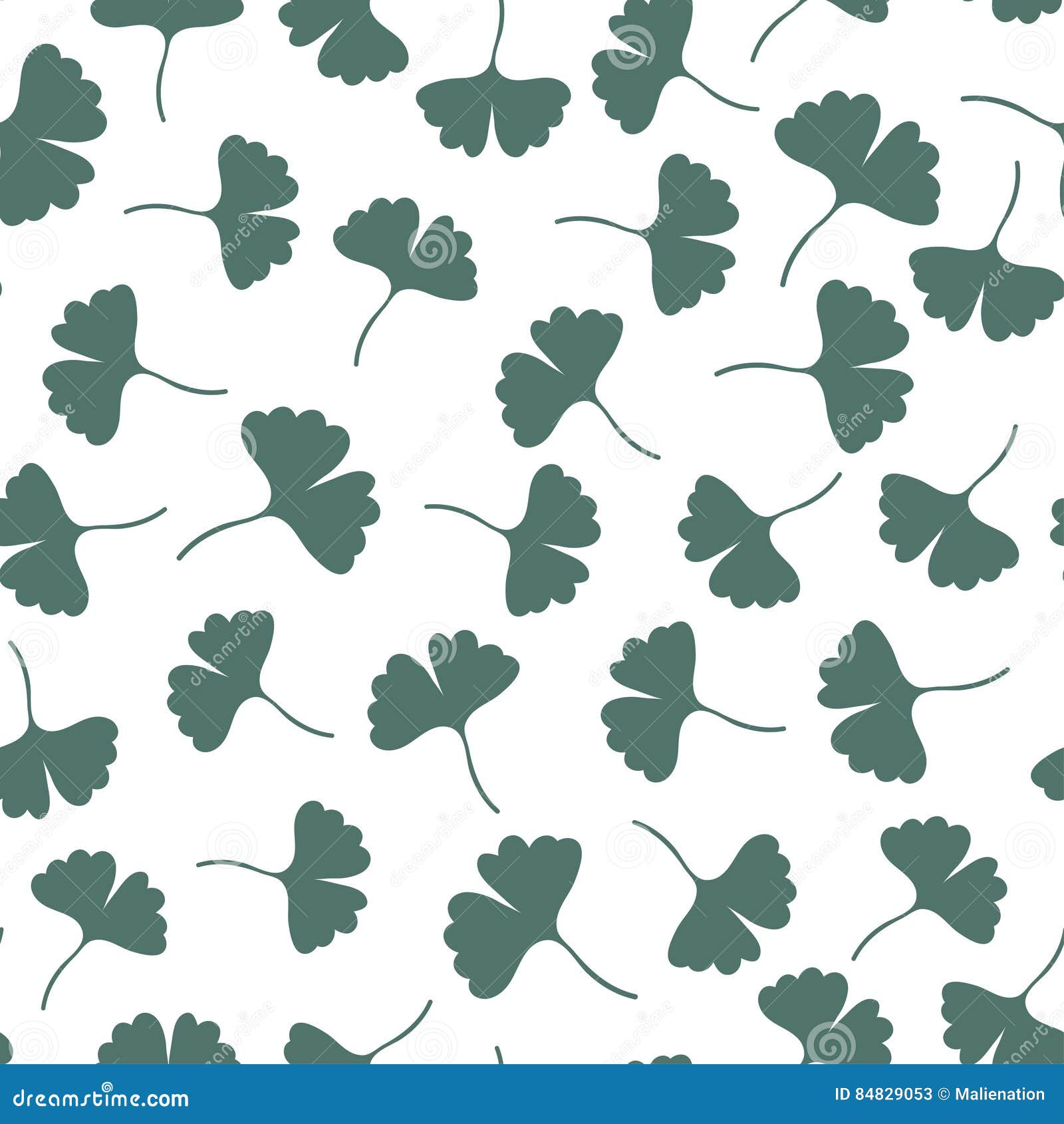 Ginkgo Leaves Seamless Pattern. Herbs Vector Background Stock Vector ...