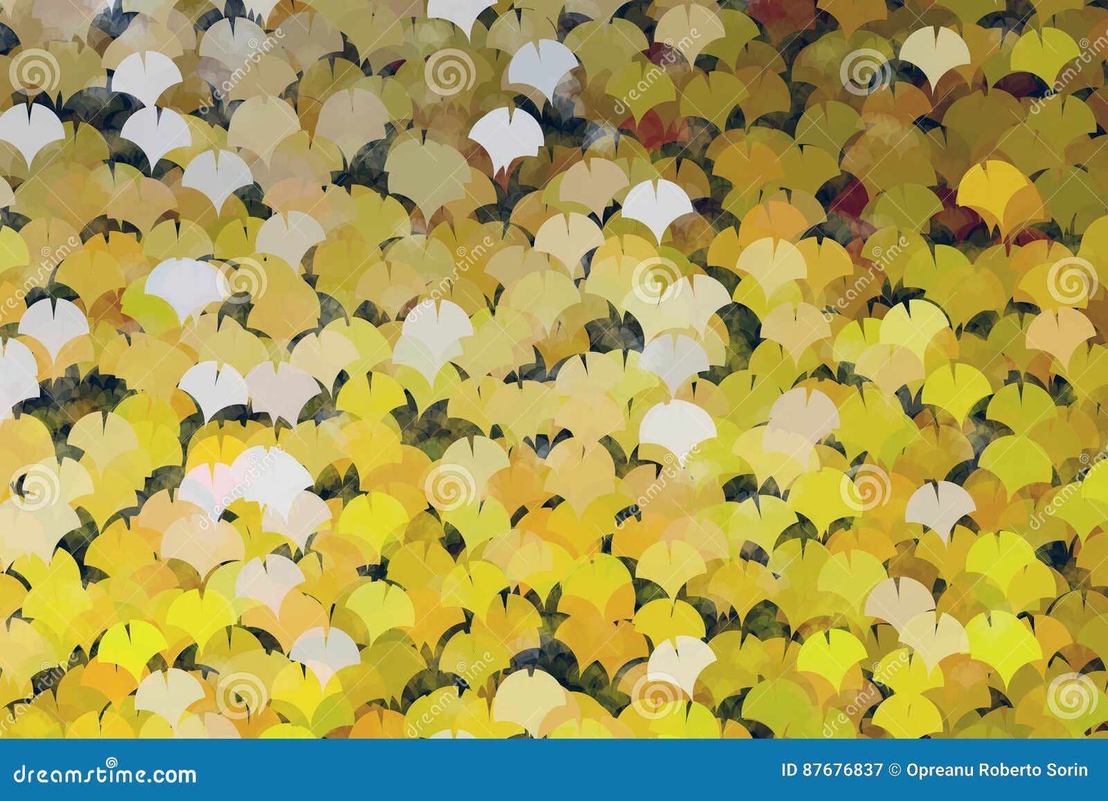 Ginkgo Shape, Abstract Background, Digital Art Work. Stock Illustration ...