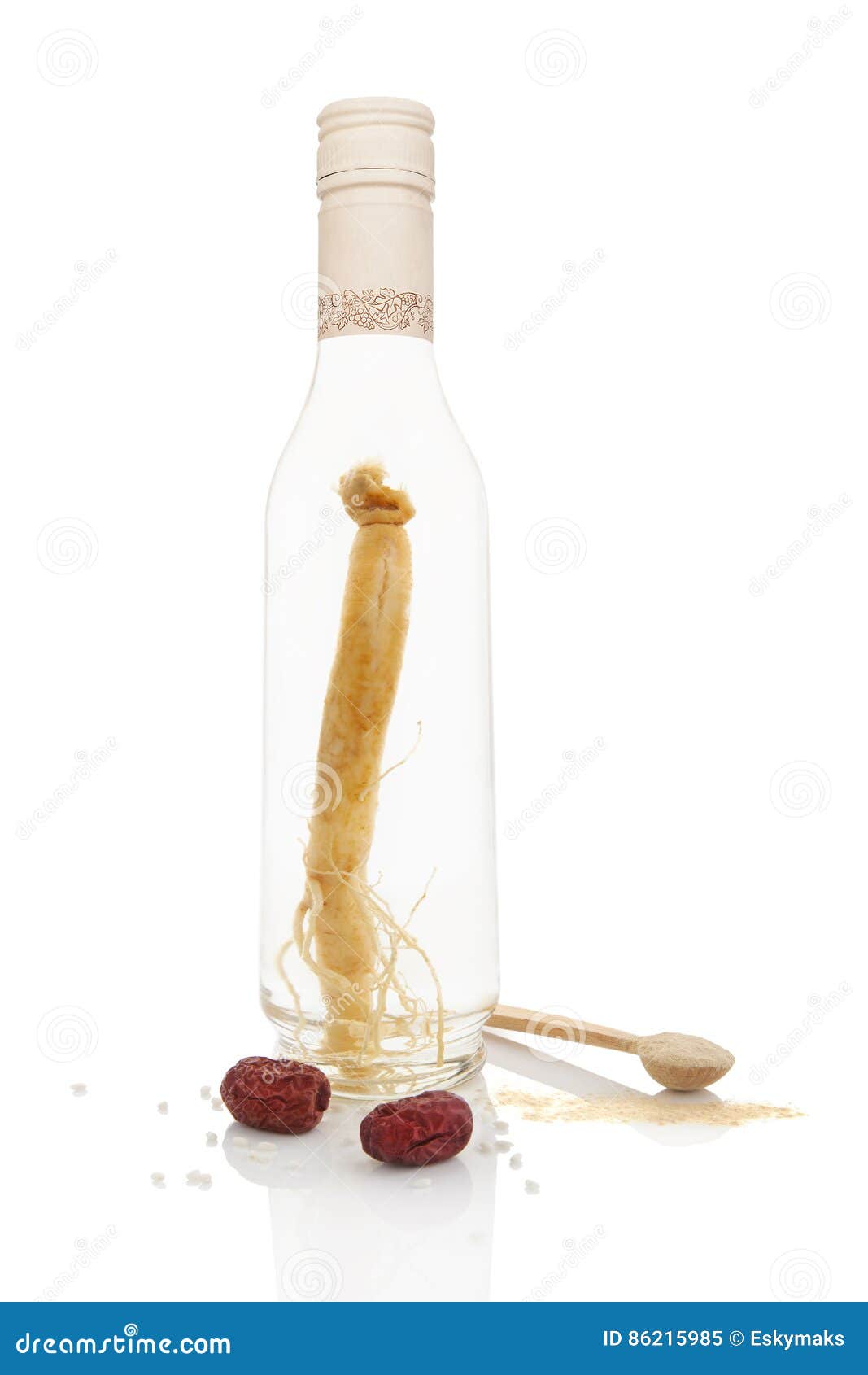Ginseng alcohol. stock image. Image of powder, nature - 86215985