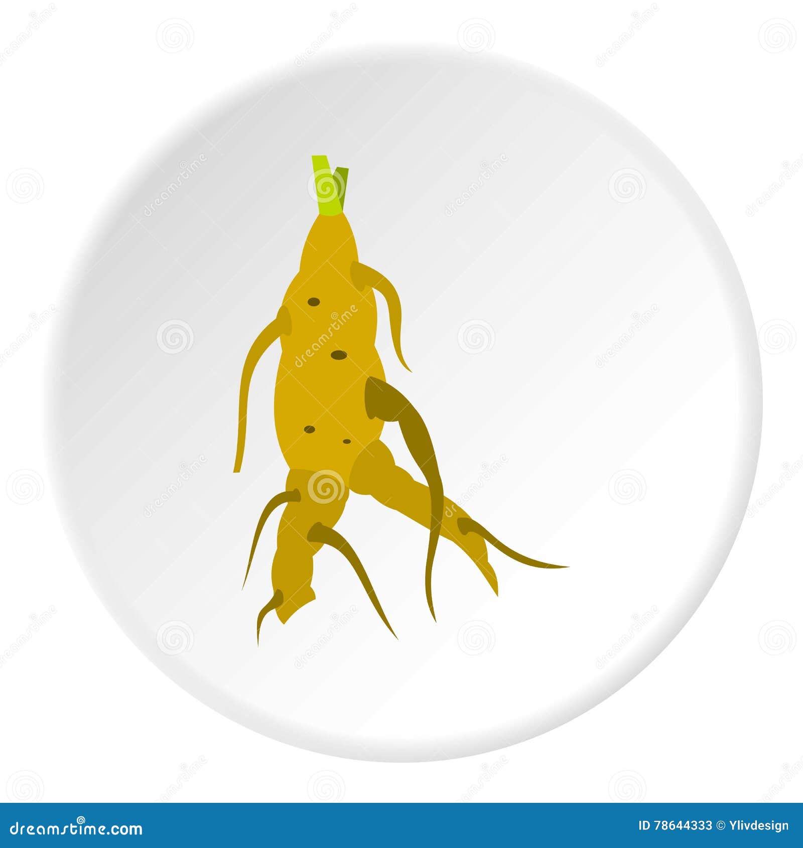 Ginseng icon, flat style stock vector. Illustration of herbal - 78644333
