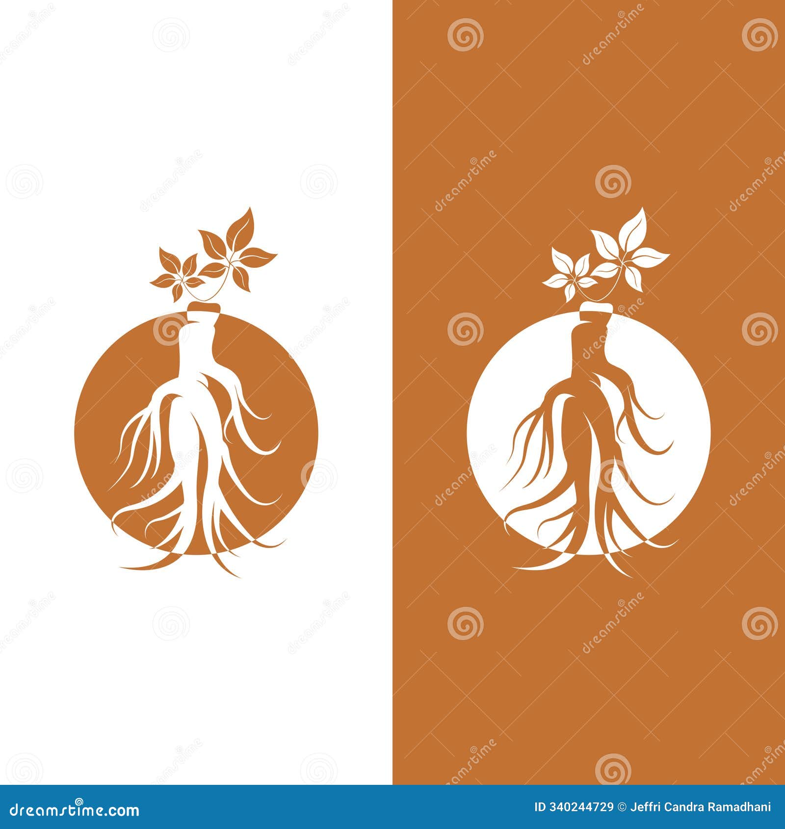 Ginseng Logo Design Template and Symbol Icon Stock Vector ...