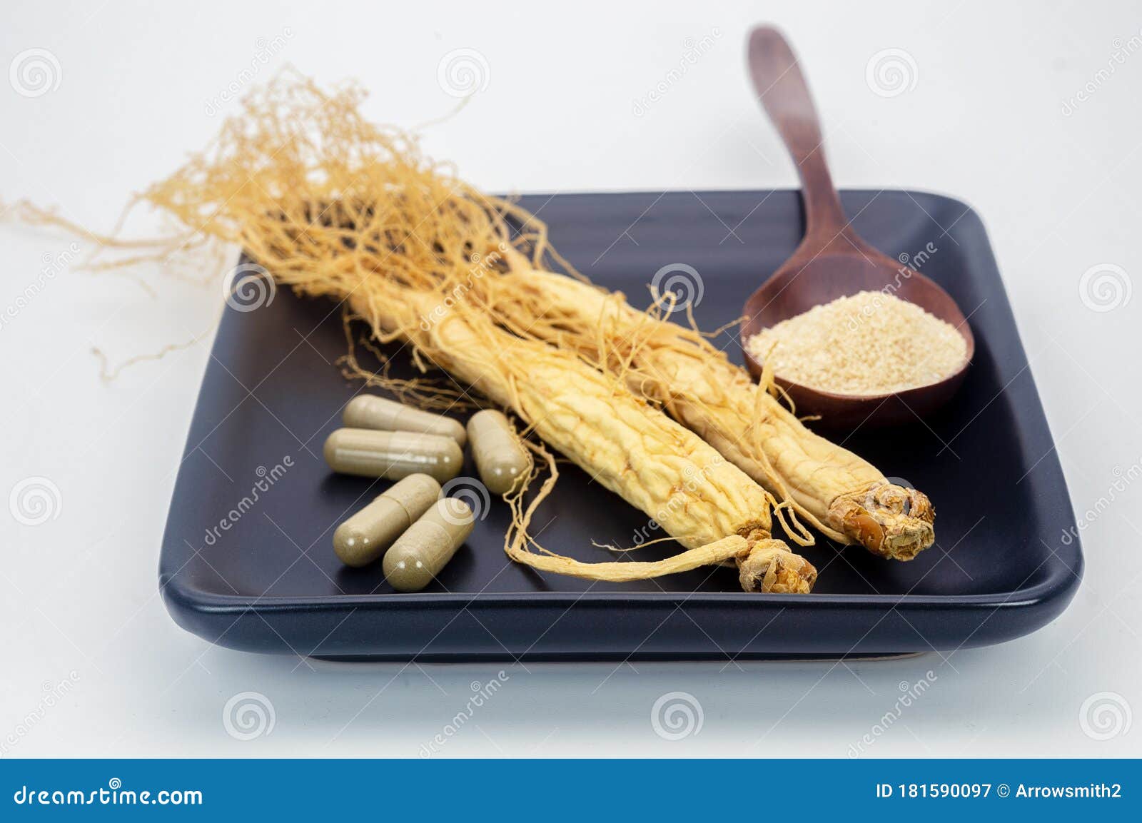 Ginseng Root Powder for Capsules Medicine Stock Image - Image of ...
