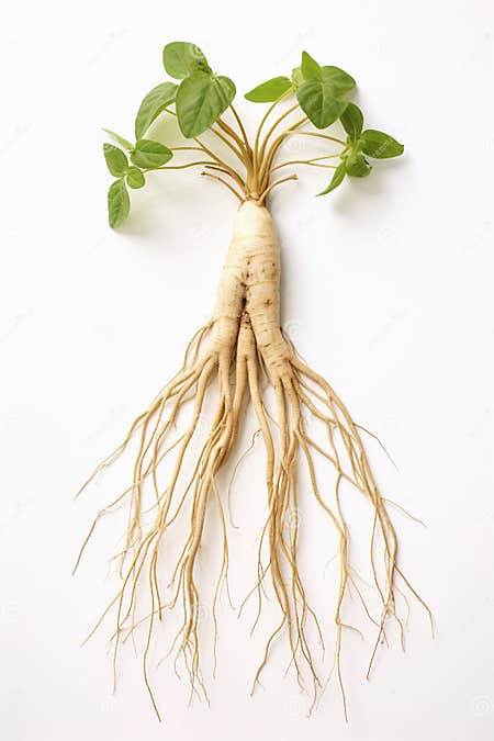 Ginseng Root with Roots on White Background Stock Illustration ...