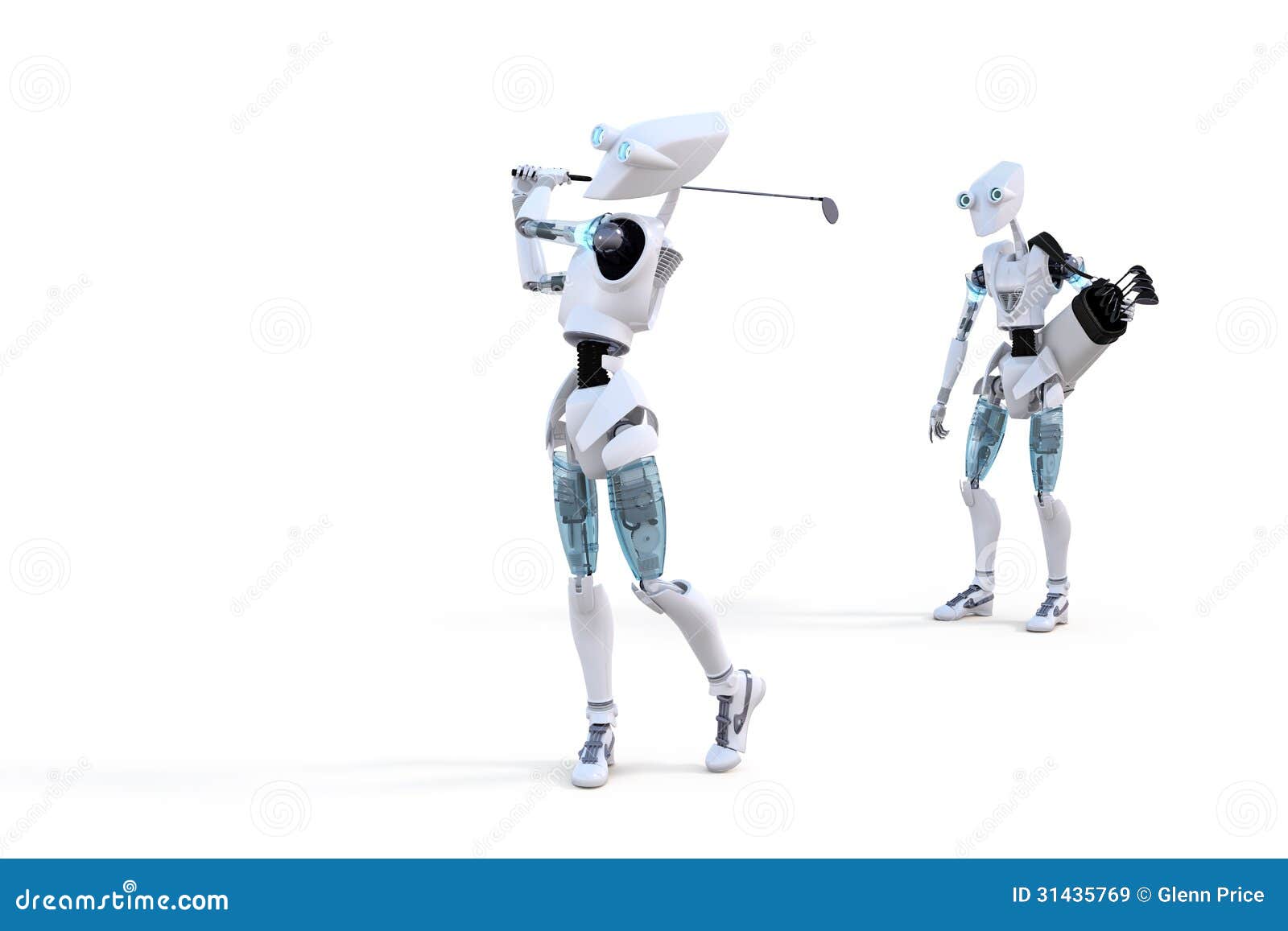 Giocatore Di Golf Del Robot Illustrazione di Stock - Illustrazione di ...