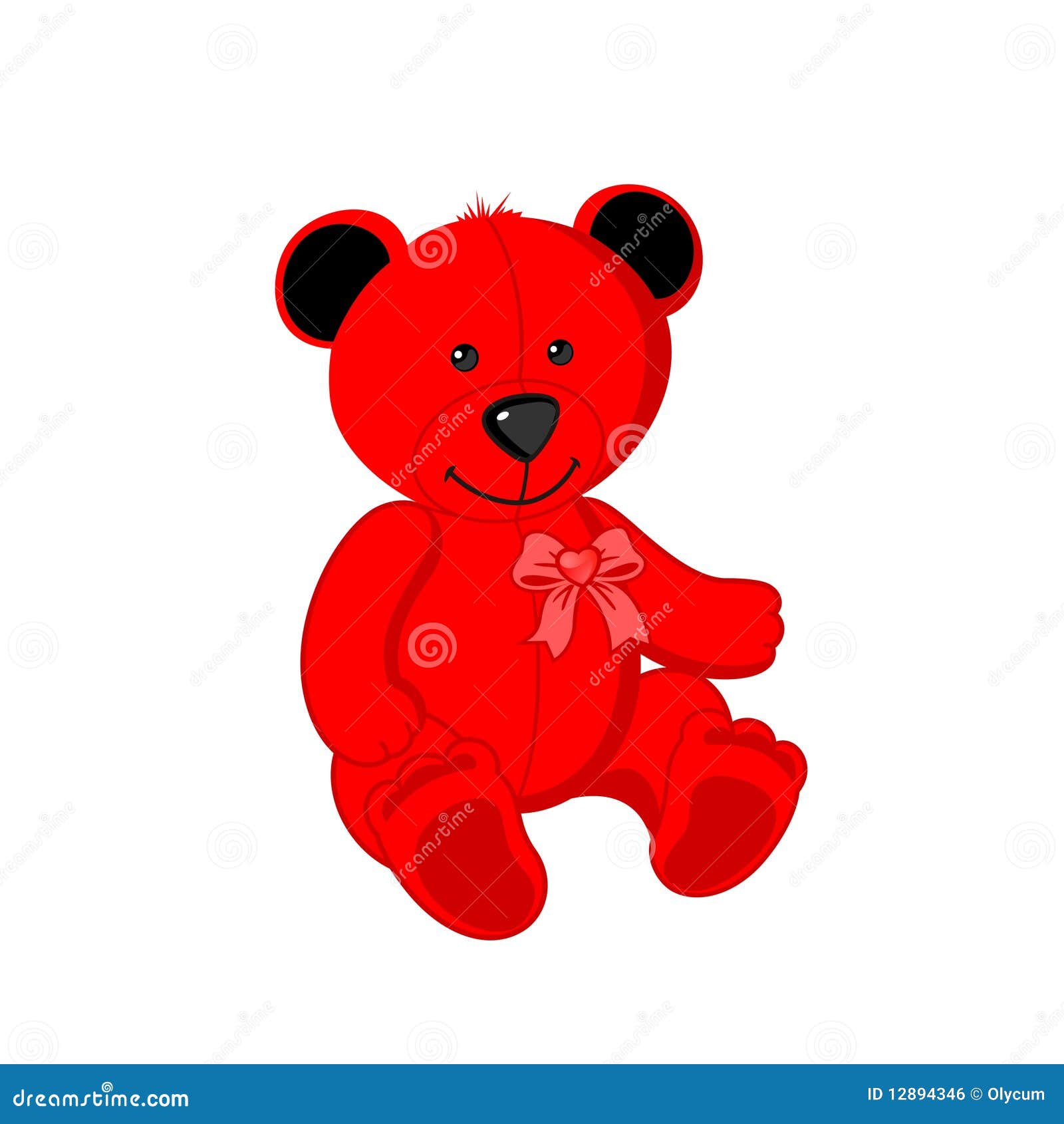 Giocattolo. Orso rosso illustrazione vettoriale. Illustrazione di ...