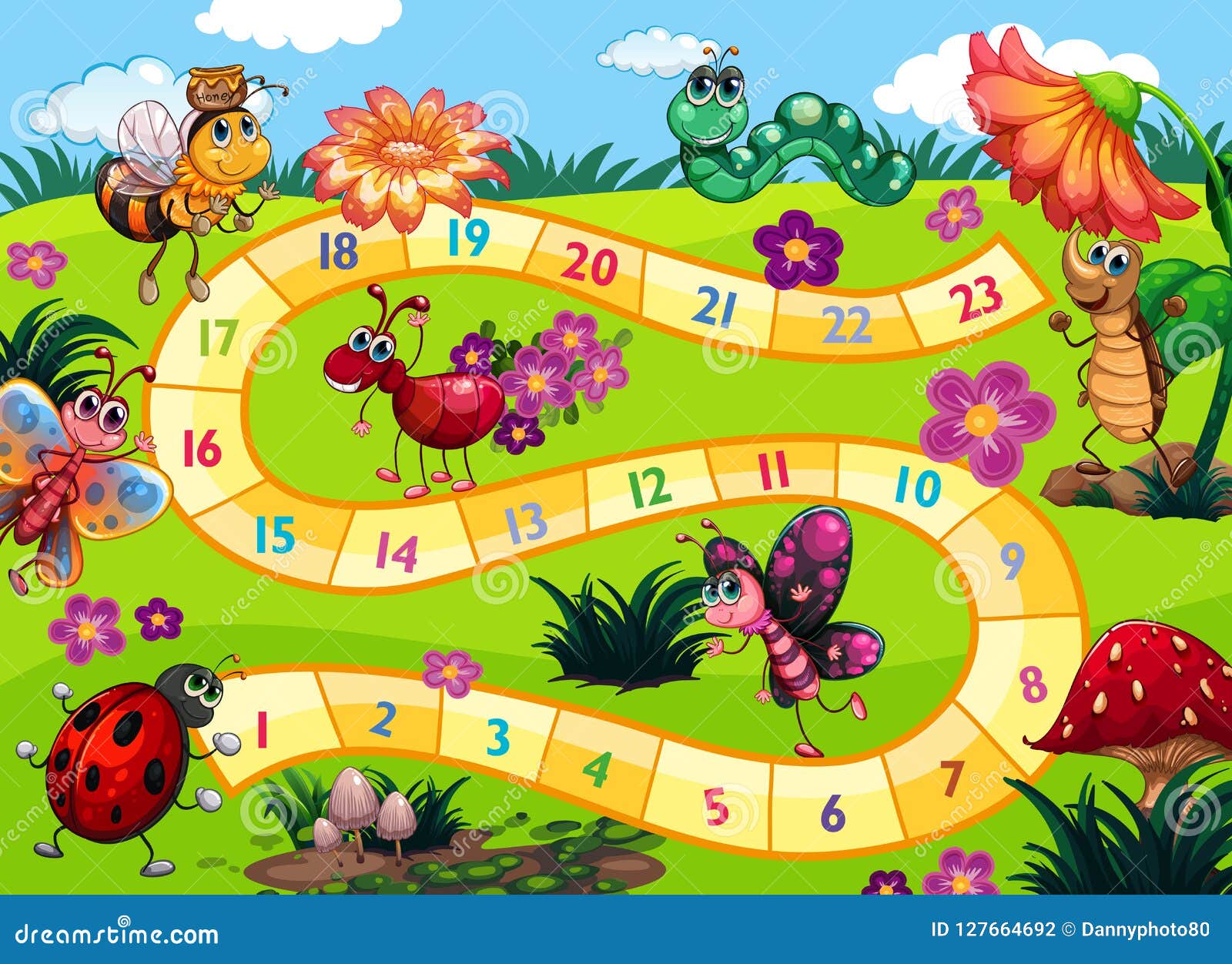 Gioco Da Tavolo Con Il Tema Dell'insetto Illustrazione Vettoriale ... Gioco Da Tavolo Con Il Tema Dell'insetto Illustrazione Vettoriale ...