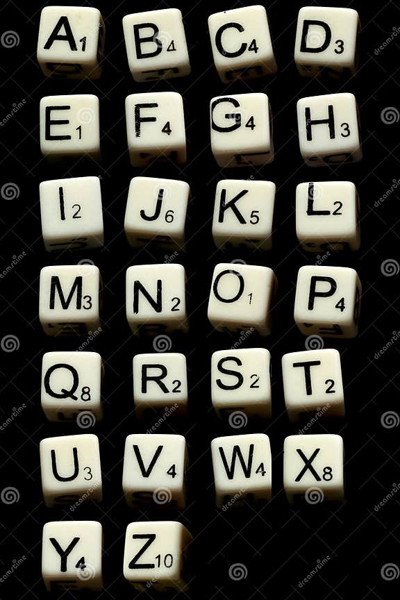 Gioco Dei Dadi Della Lettera Fotografia Stock - Immagine di boardgames ...