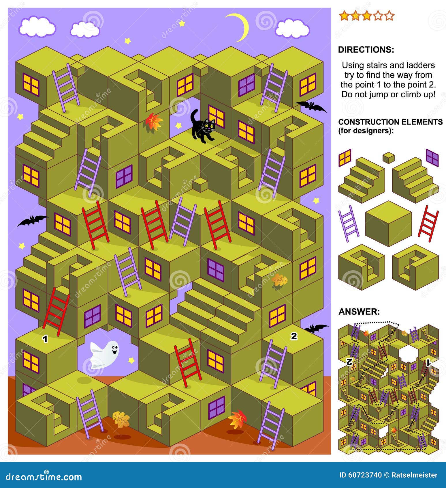 Gioco Del Labirinto Di Halloween O Di Autunno 3d Con Le Scale E Le ...