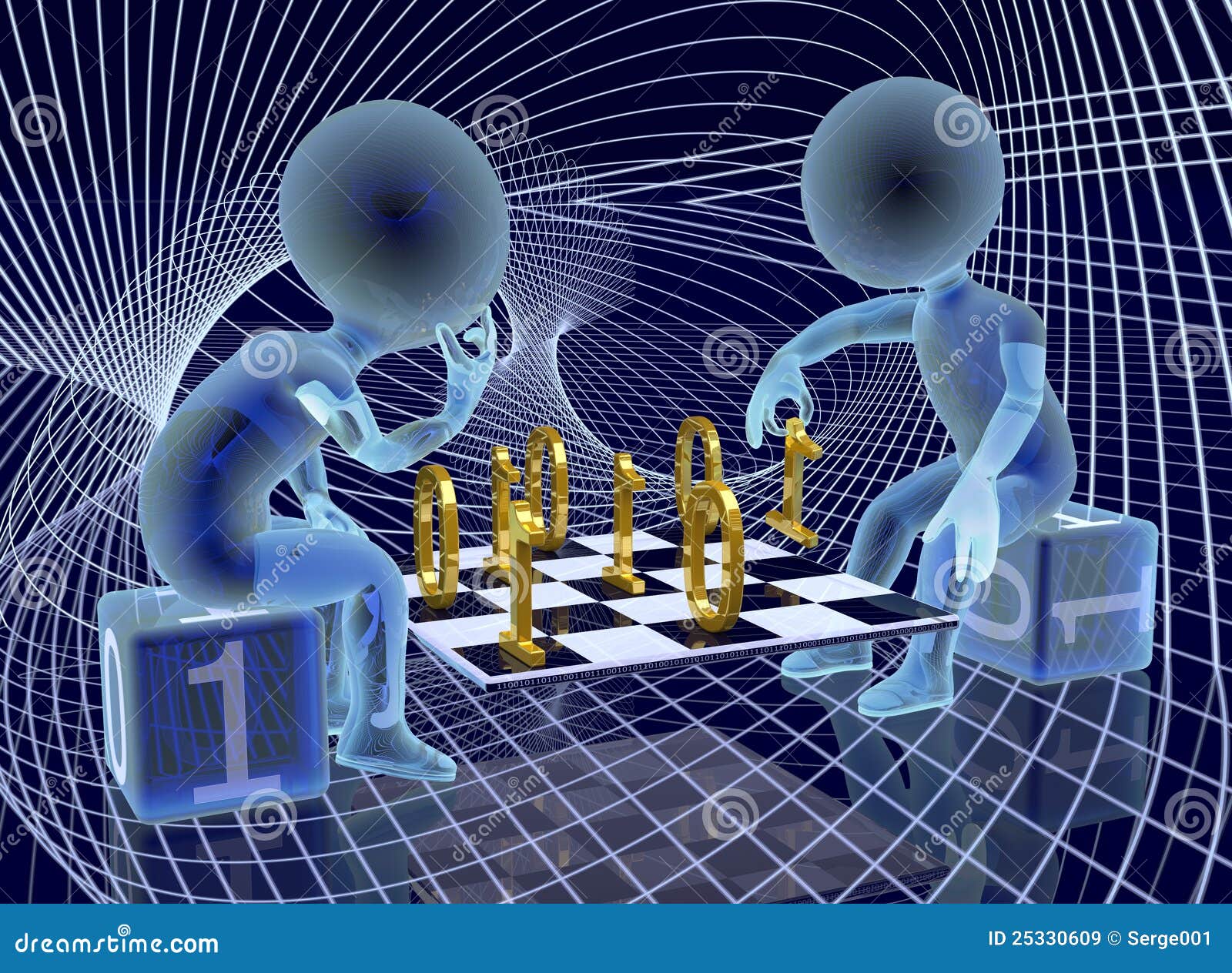 Gioco Di Digitahi in Cyberspace Illustrazione di Stock - Illustrazione ...