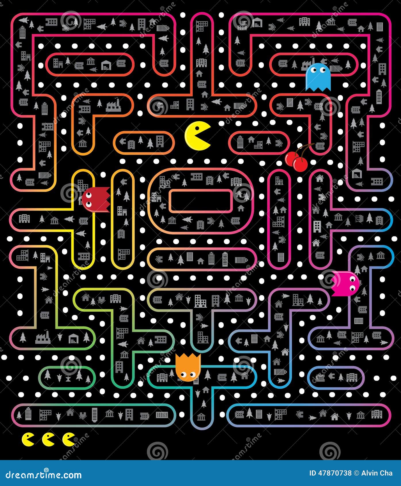 Gioco di Pacman fotografia stock editoriale. Illustrazione di città ...