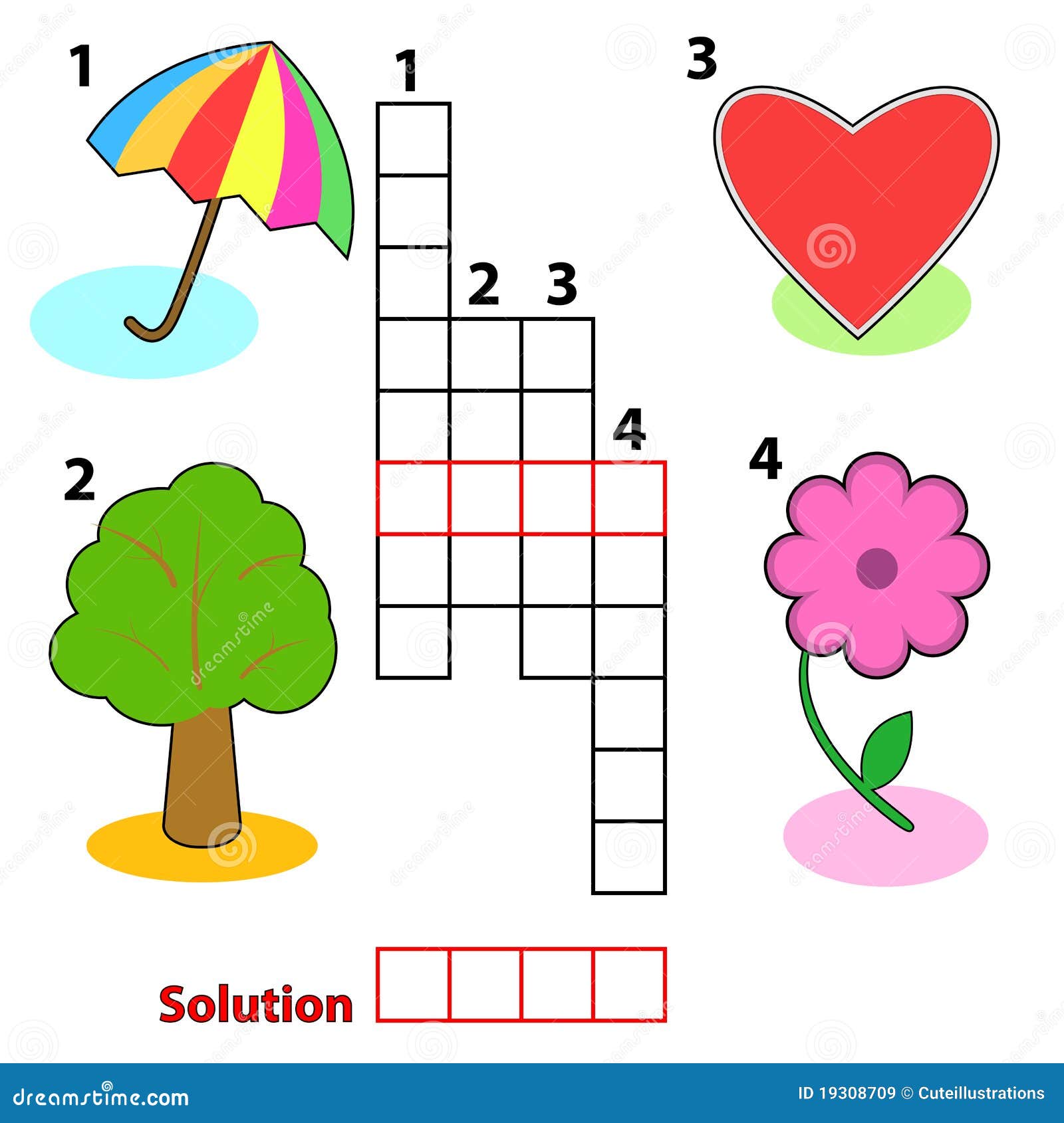 Gioco Di Parole Delle Parole Incrociate Per I Bambini Illustrazione ...